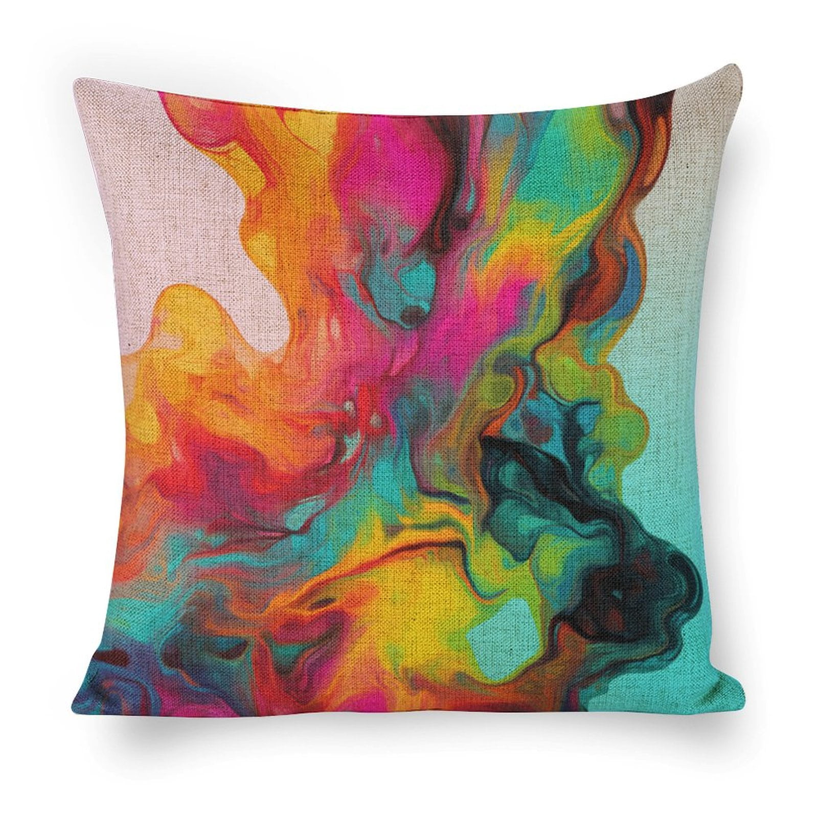 Color Vortex Tie Dyeing Farmhouse Pillow Covers Rustic Linen Decorative ...