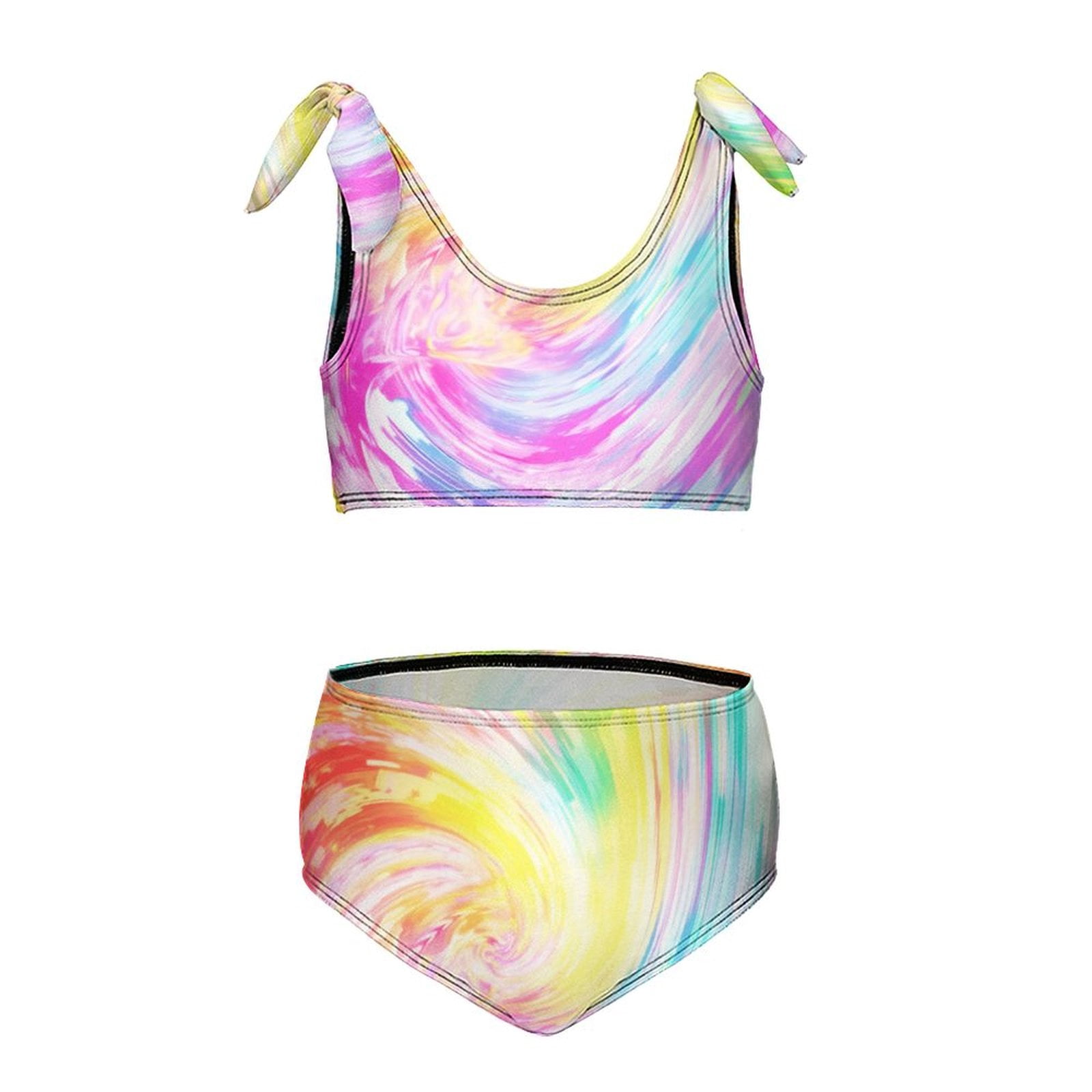 Color Vortex Tie Dyeing Girls' 2-Piece Tankini Swimsuit - Walmart.com