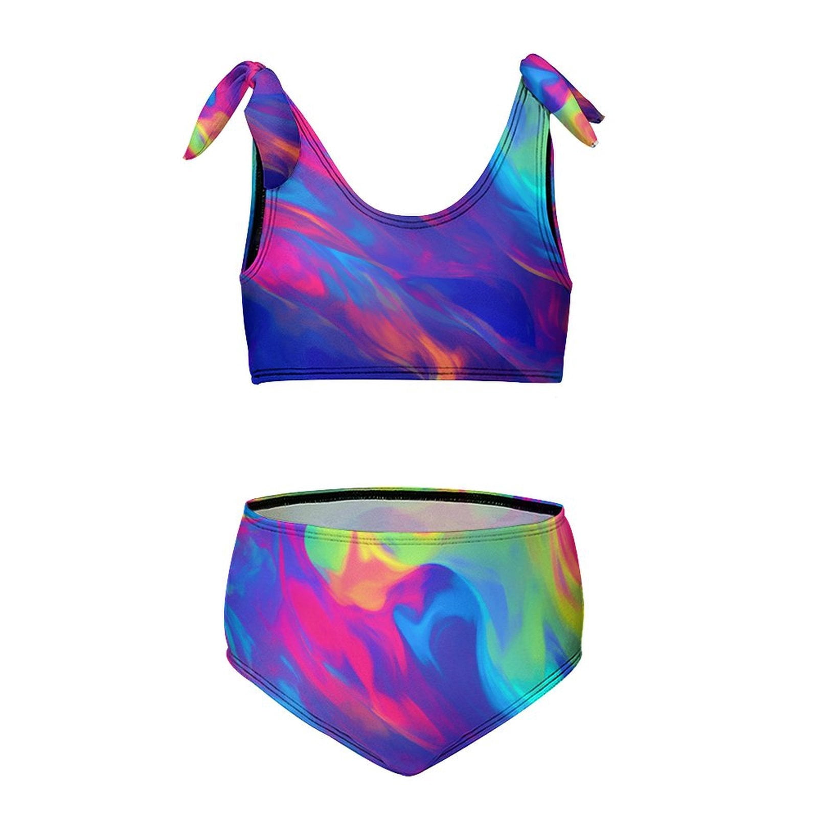Color Vortex Tie Dyeing Girls' 2-Piece Tankini Swimsuit - Walmart.com