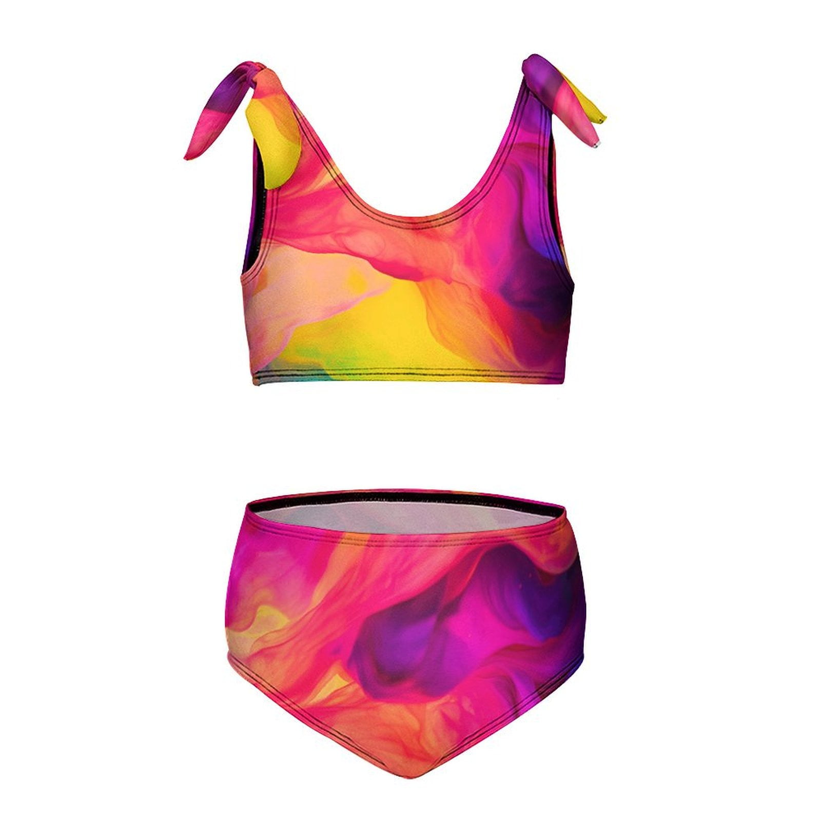 Color Vortex Tie Dyeing Girls' 2-Piece Tankini Swimsuit - Walmart.com
