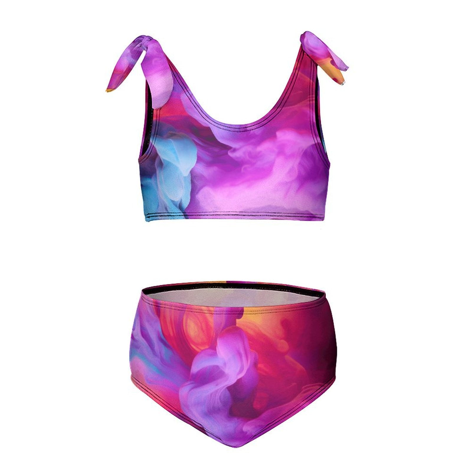Color Vortex Tie Dyeing Two Piece Swimsuit Set, Bikini Swimsuit ...