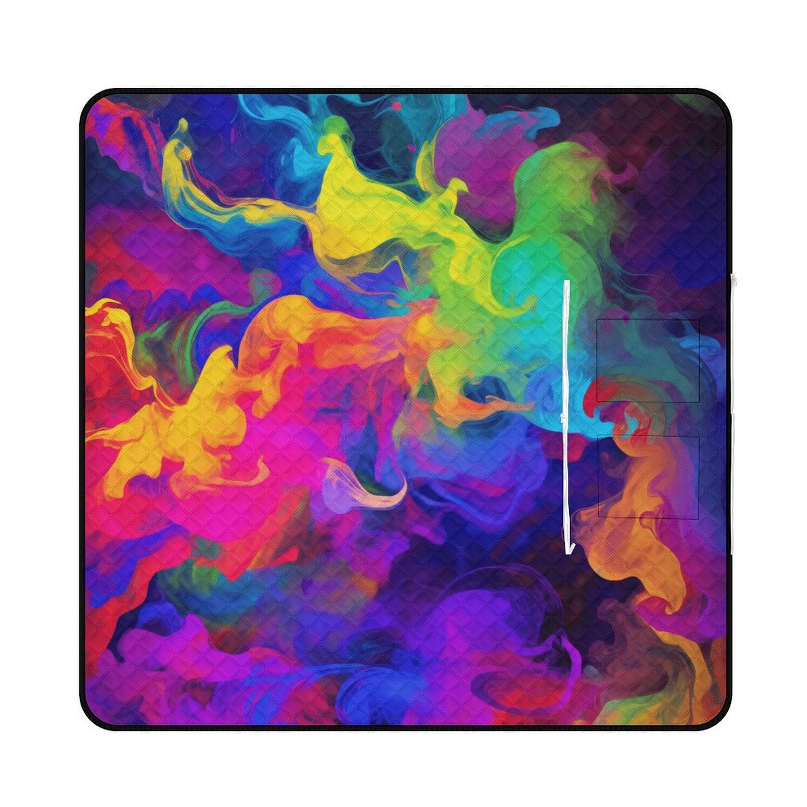 Color Vortex Tie Dyeing Waterproof Picnic Blanket with Foldable Zipper ...