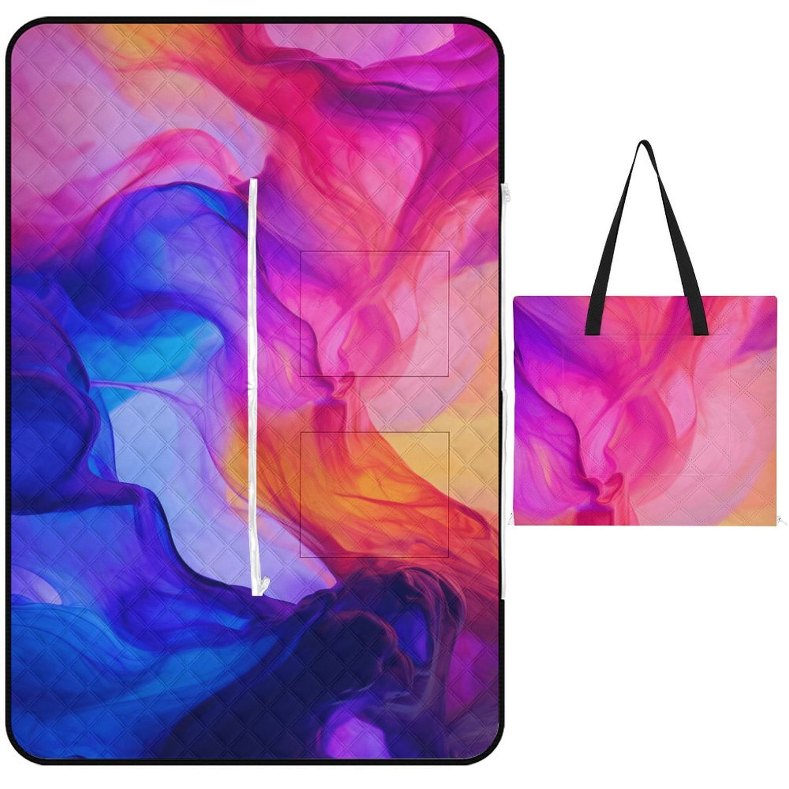 Color Vortex Tie Dyeing Waterproof Picnic Blanket with Foldable Zipper ...