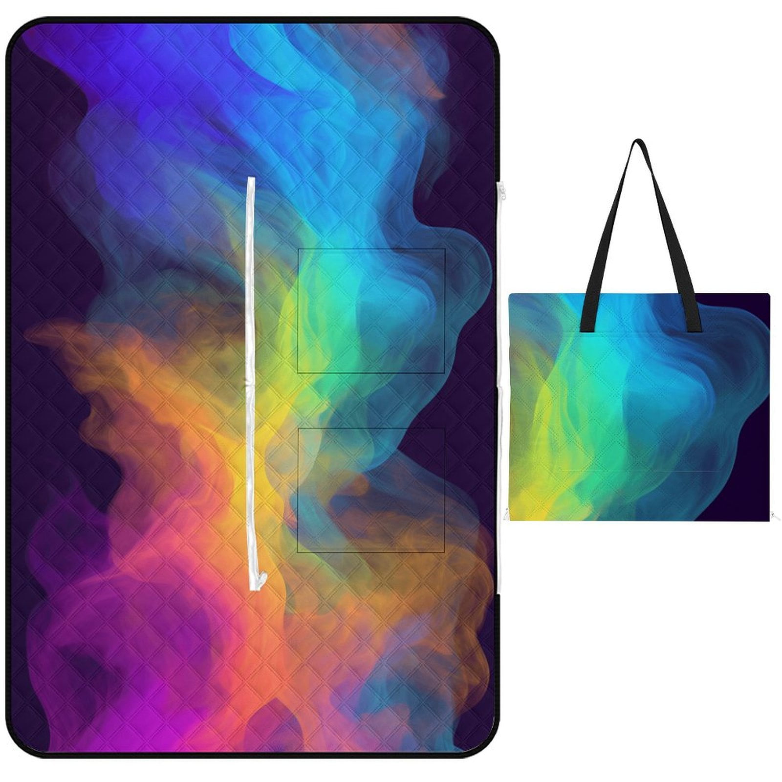 Color Vortex Tie Dyeing Waterproof Picnic Blanket with Foldable Zipper ...