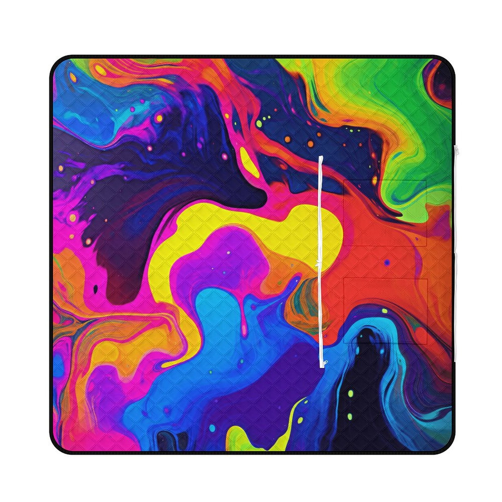 Color Vortex Tie Dyeing Waterproof Picnic Blanket with Foldable Zipper ...