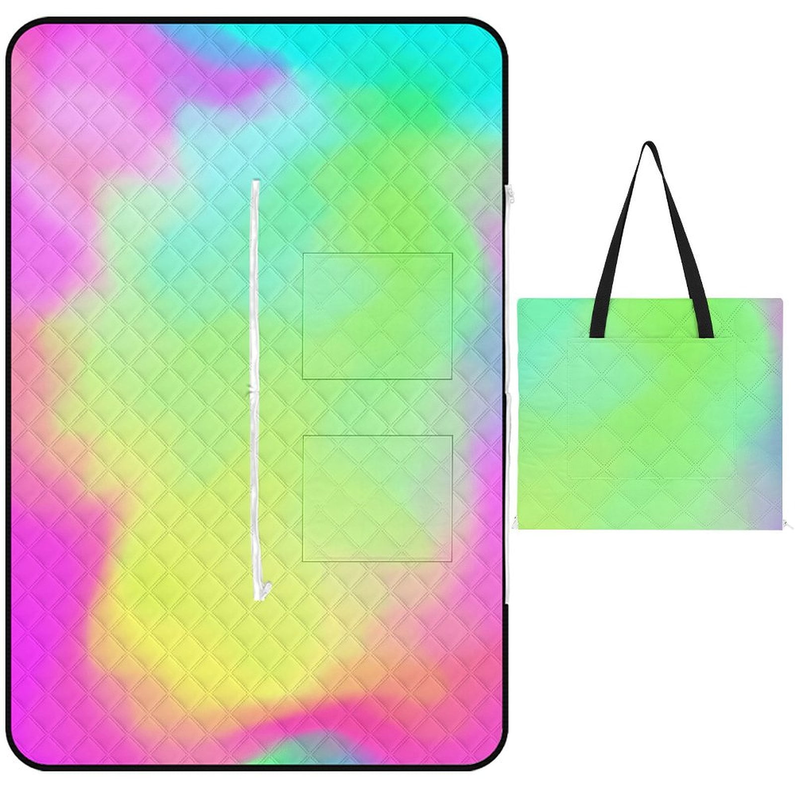 Color Vortex Tie Dyeing Waterproof Picnic Blanket with Foldable Zipper ...