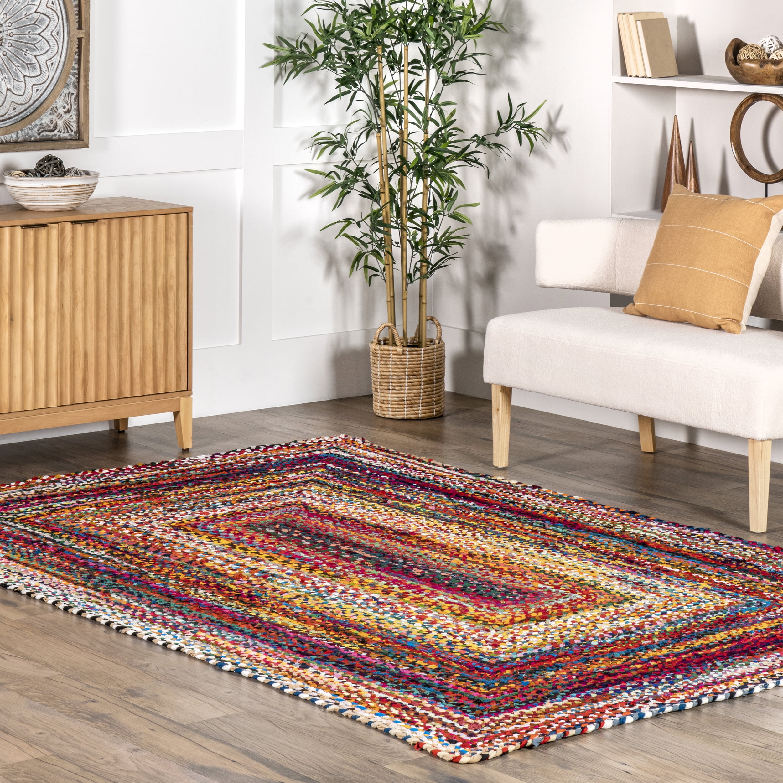 nuLOOM Tammara Bohemian Hand Braided Area Rug, 4', Multicolor - Walmart.com