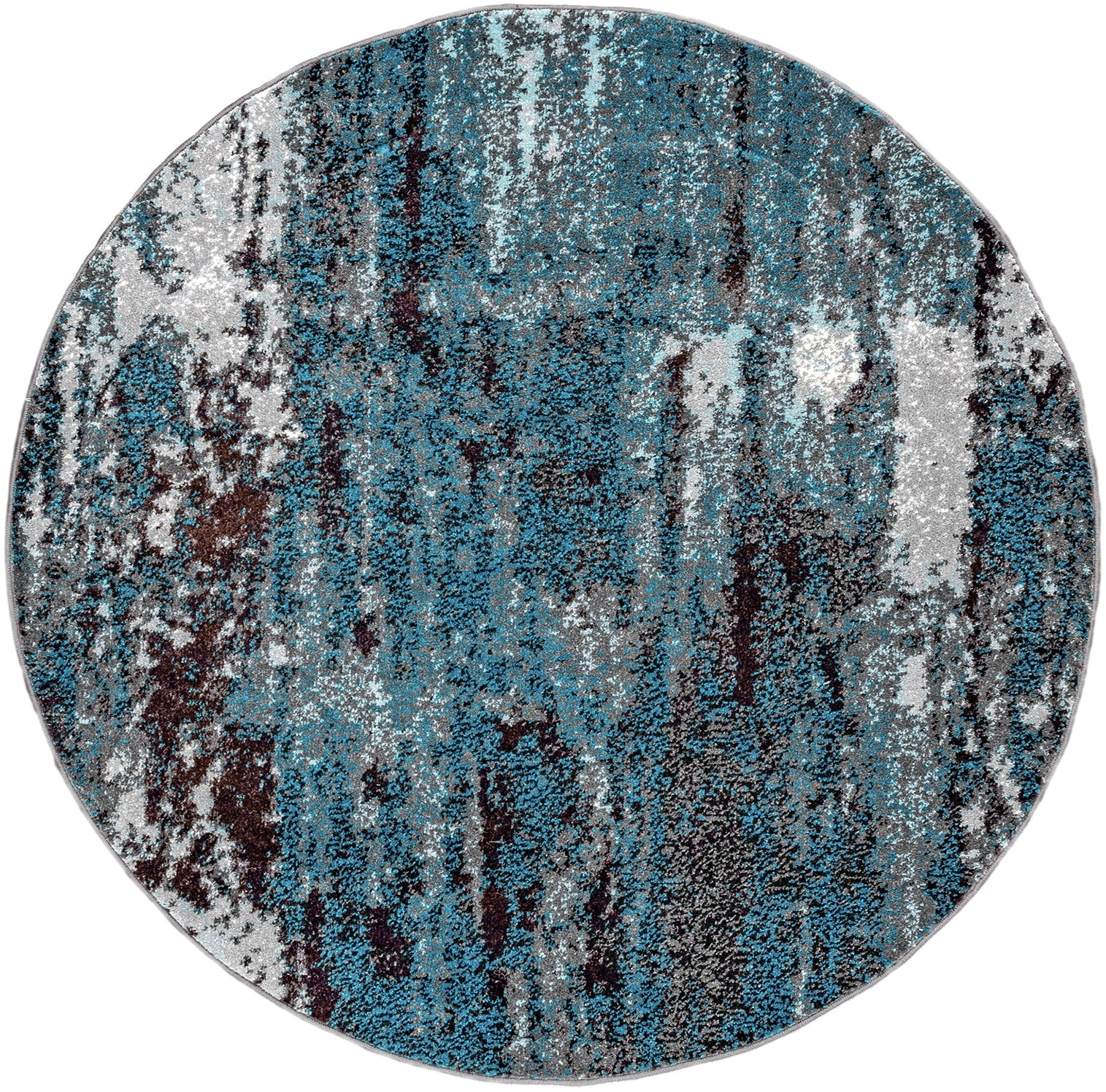 Abstract Haydee Blue 5' Round Rug - Walmart.com