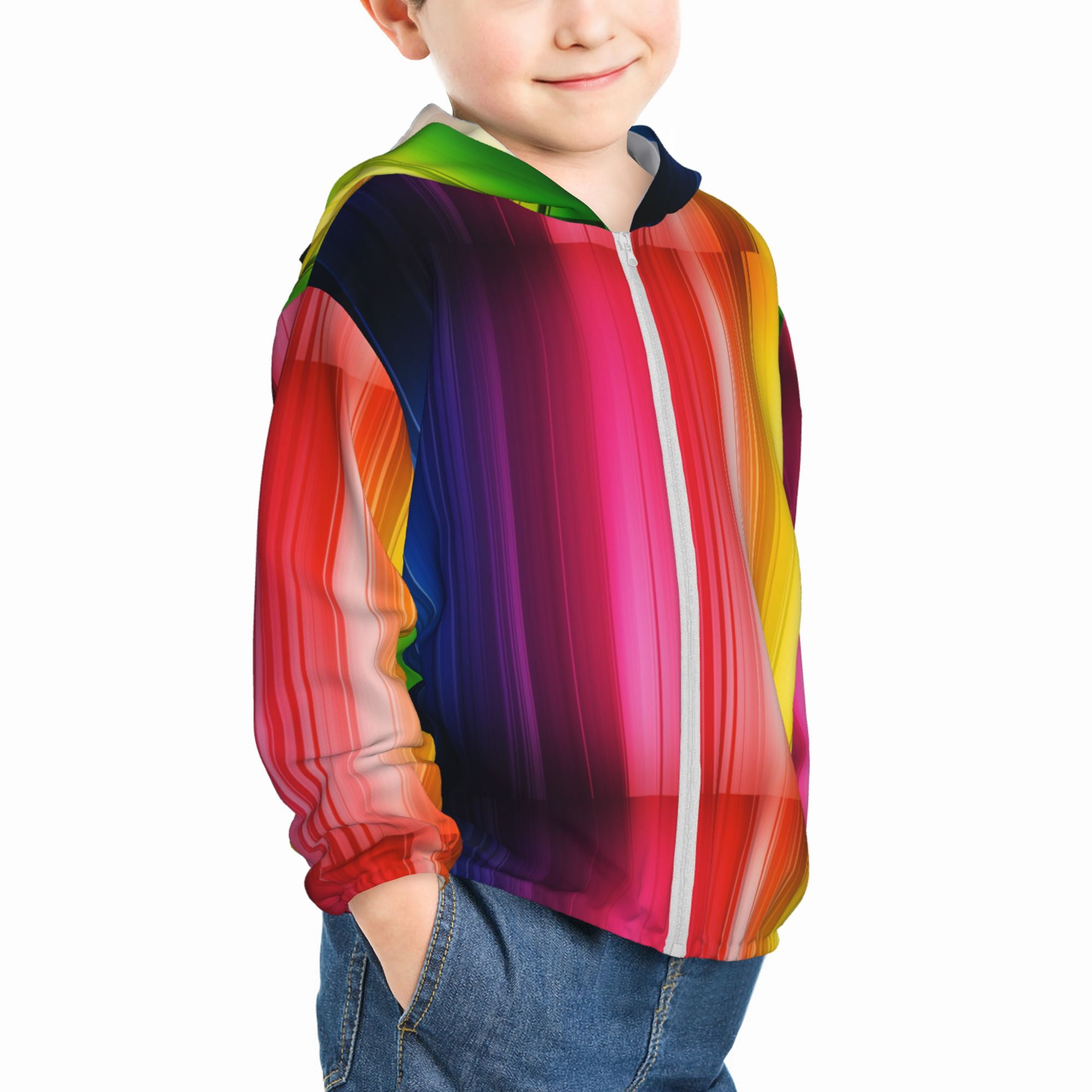Color-Wallpapers-Abstract-Hd Kids Zip-Up Hoodie Girls Boys Sun Protection Jacket Hooded Cooling ...