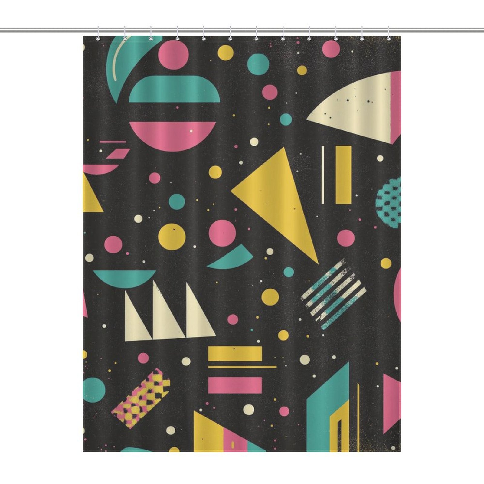 Color Wave Point Geometry Cloth Fabric Bathroom Decor Set with Hooks ...