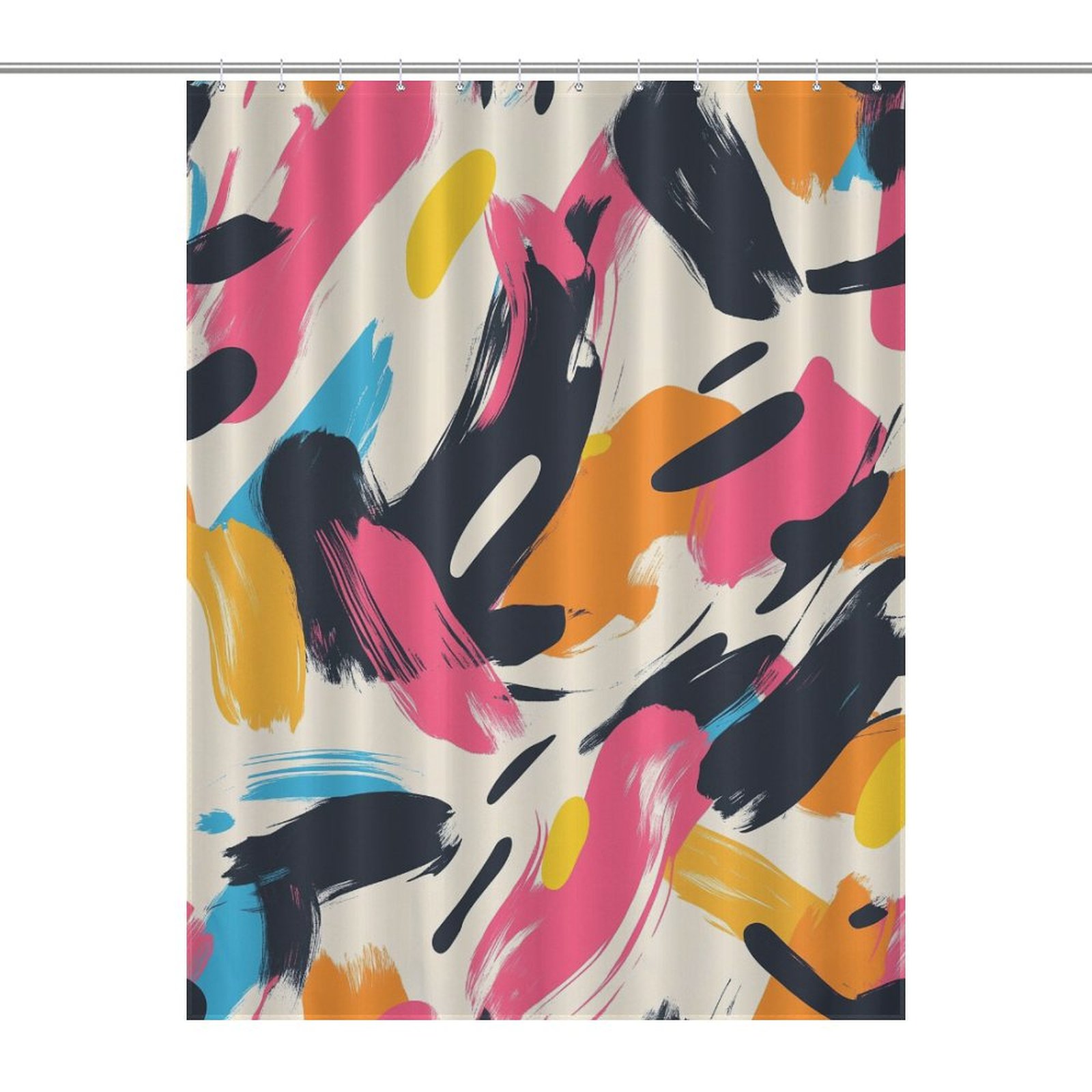 Color Wave Point Geometry Cloth Fabric Bathroom Decor Set with Hooks ...