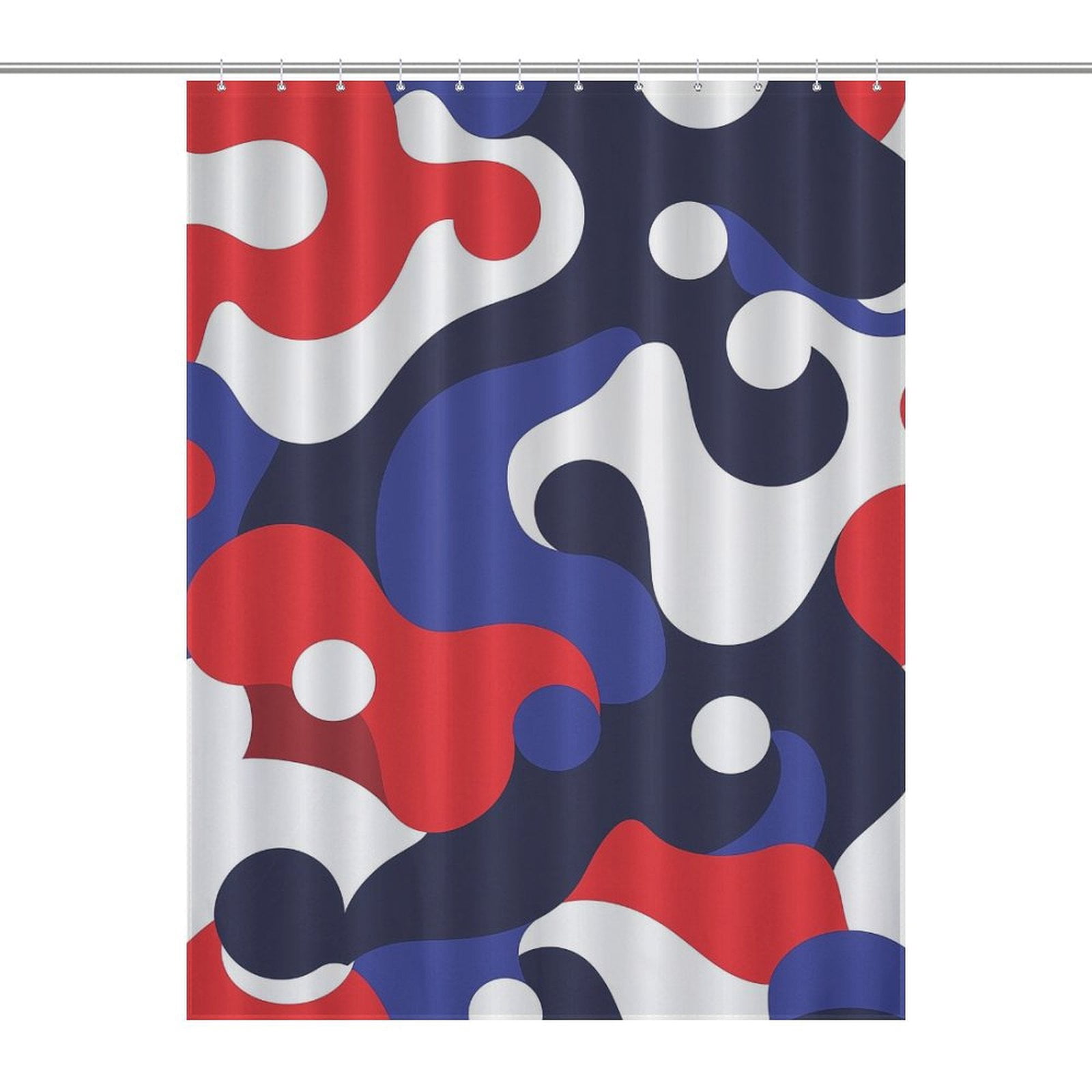 Color Wave Point Geometry Cloth Fabric Bathroom Decor Set with Hooks ...