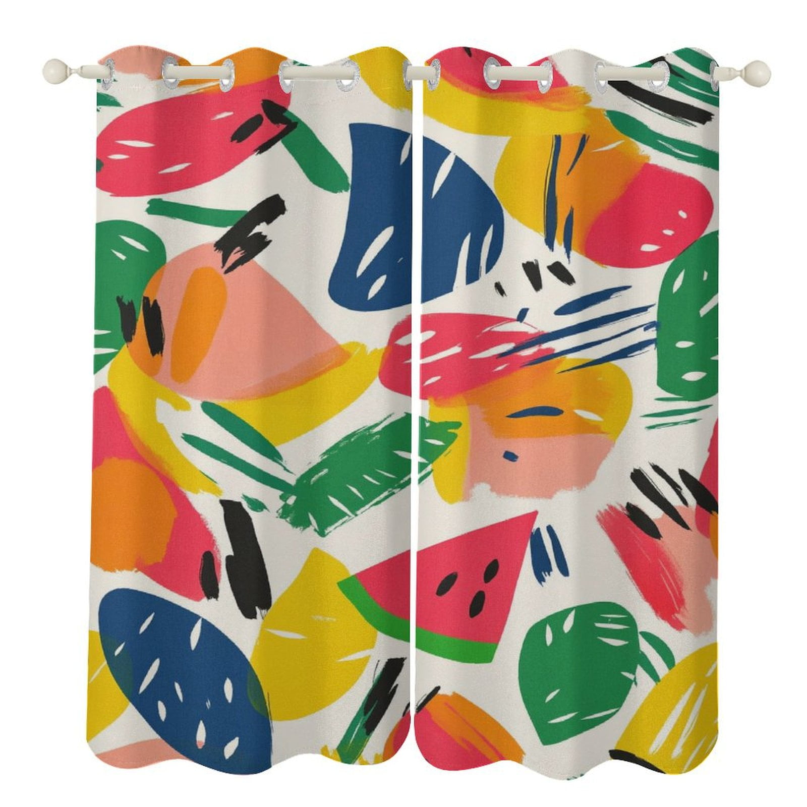 Color Wave Point Geometry Grommet Blackout Curtains for Bedroom And ...