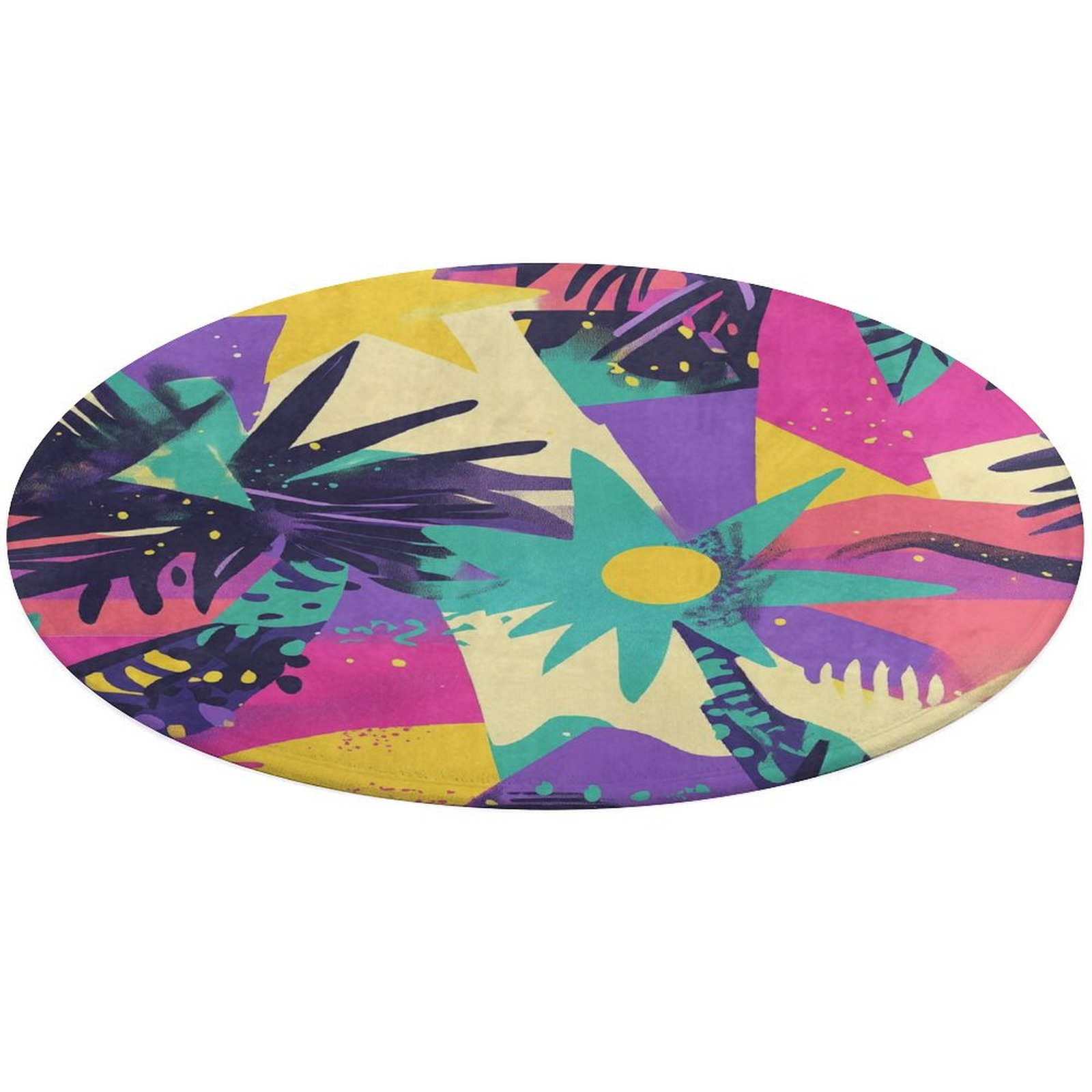 Color Wave Point Geometry Round Carpet Living Room Carpet Modern And ...