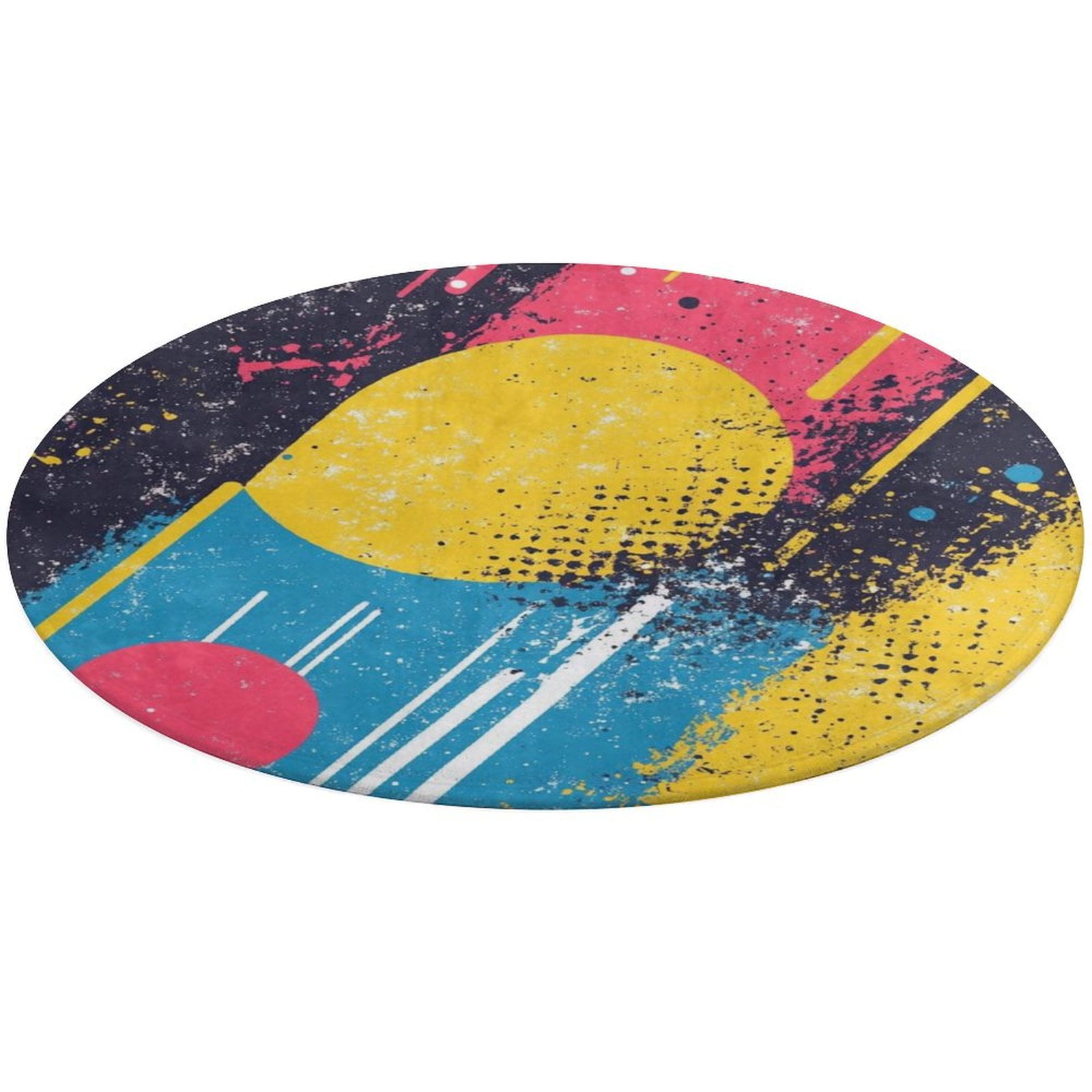Color Wave Point Geometry Rugs Trea Rugs Not-Slip Round Rugs Area ...
