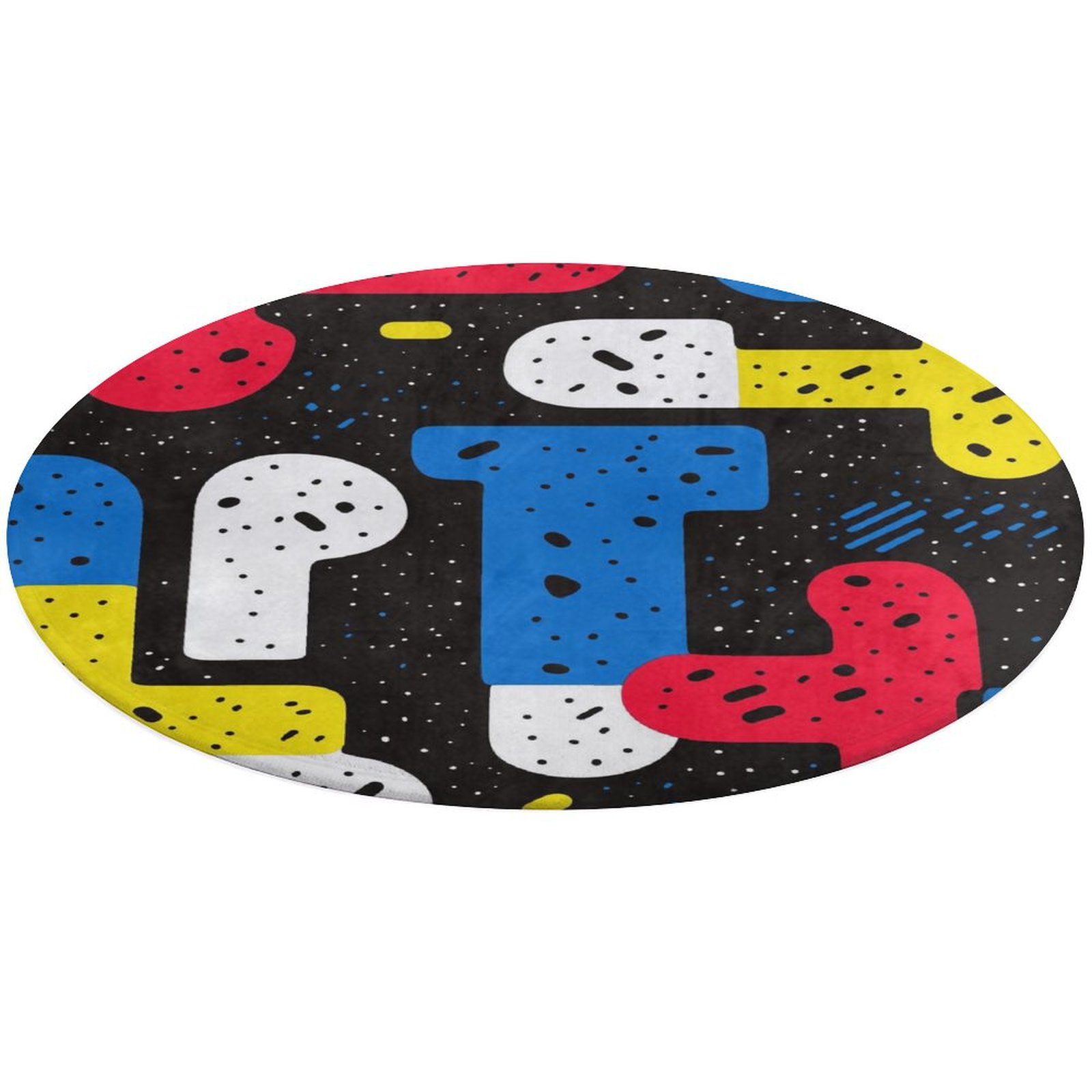Color Wave Point Geometry Rugs Trea Rugs Not-Slip Round Rugs Area ...