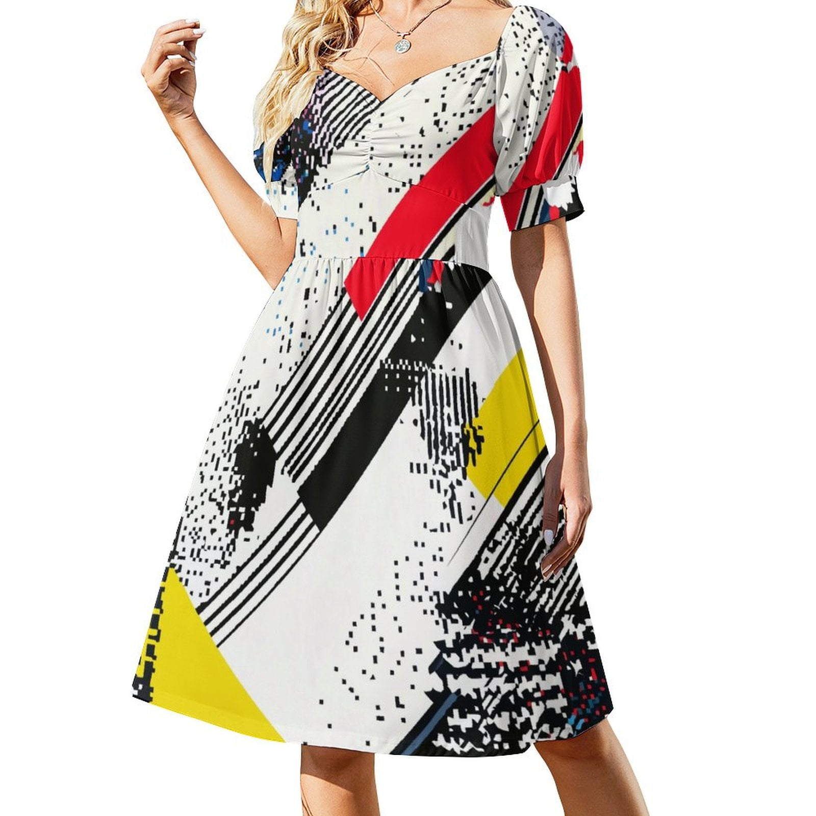 Color Wave Point Geometry Summer Dresses for Women Beach Boho - Walmart.com