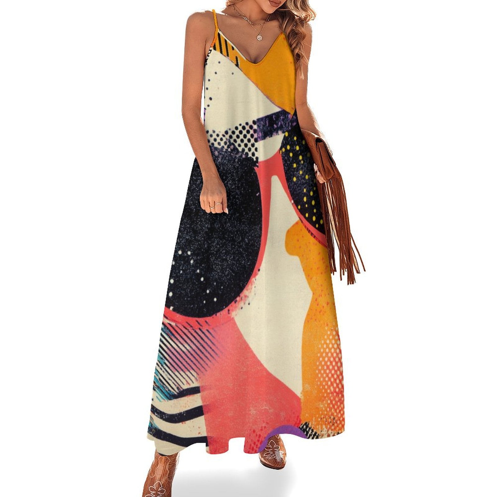 Color Wave Point Geometry Women's Summer Dresses 2025 Beach Casual ...