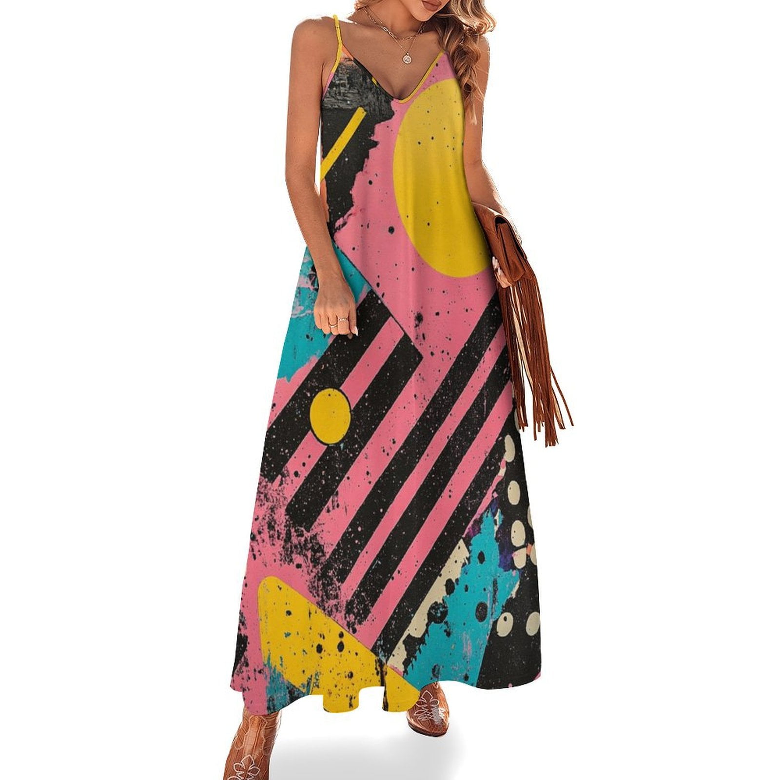 Color Wave Point Geometry Women's Summer Dresses 2025 Beach Casual ...