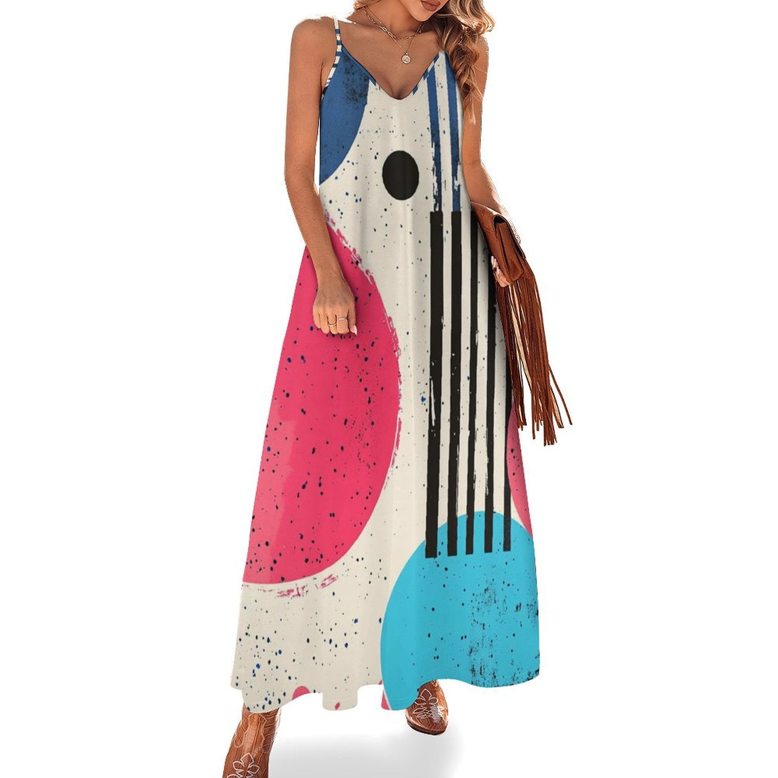 Color Wave Point Geometry Women's Summer Dresses 2025 Beach Casual ...