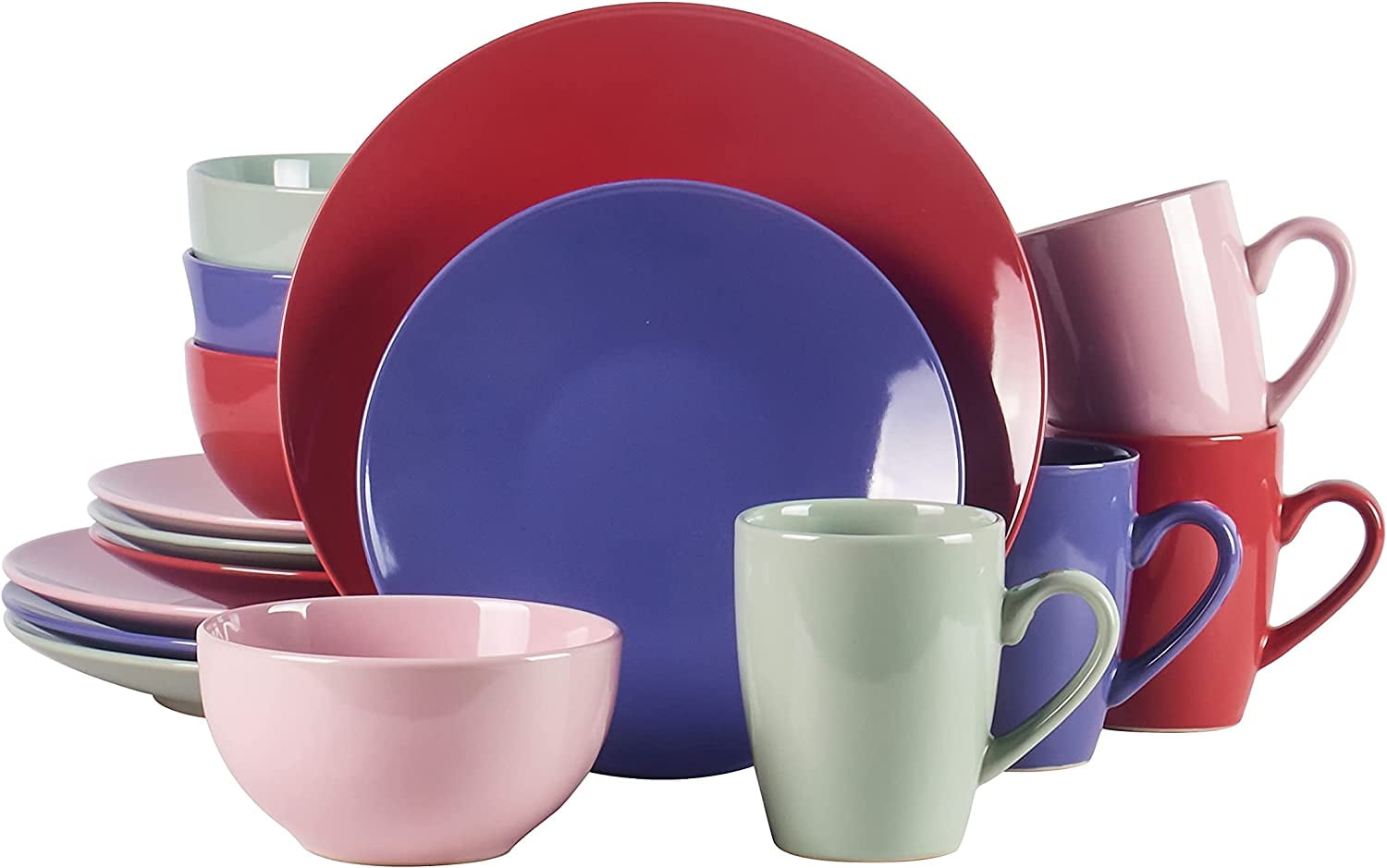 Color Wave Stoneware 16pc Dinnerware Set, Human Aura - Walmart.com