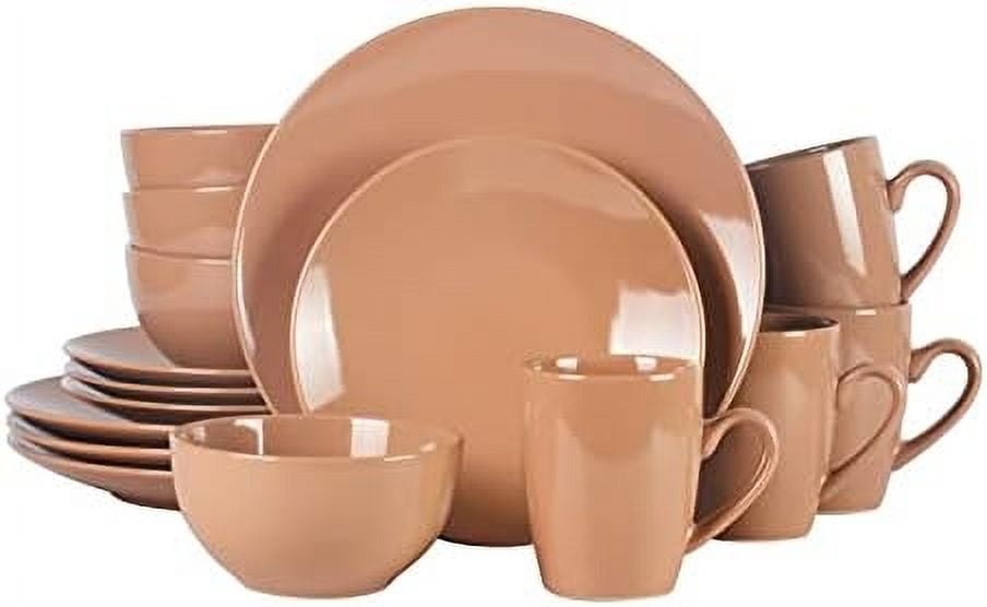 Color Wave Stoneware16pc Dinnerware Set, Beige - Walmart.com