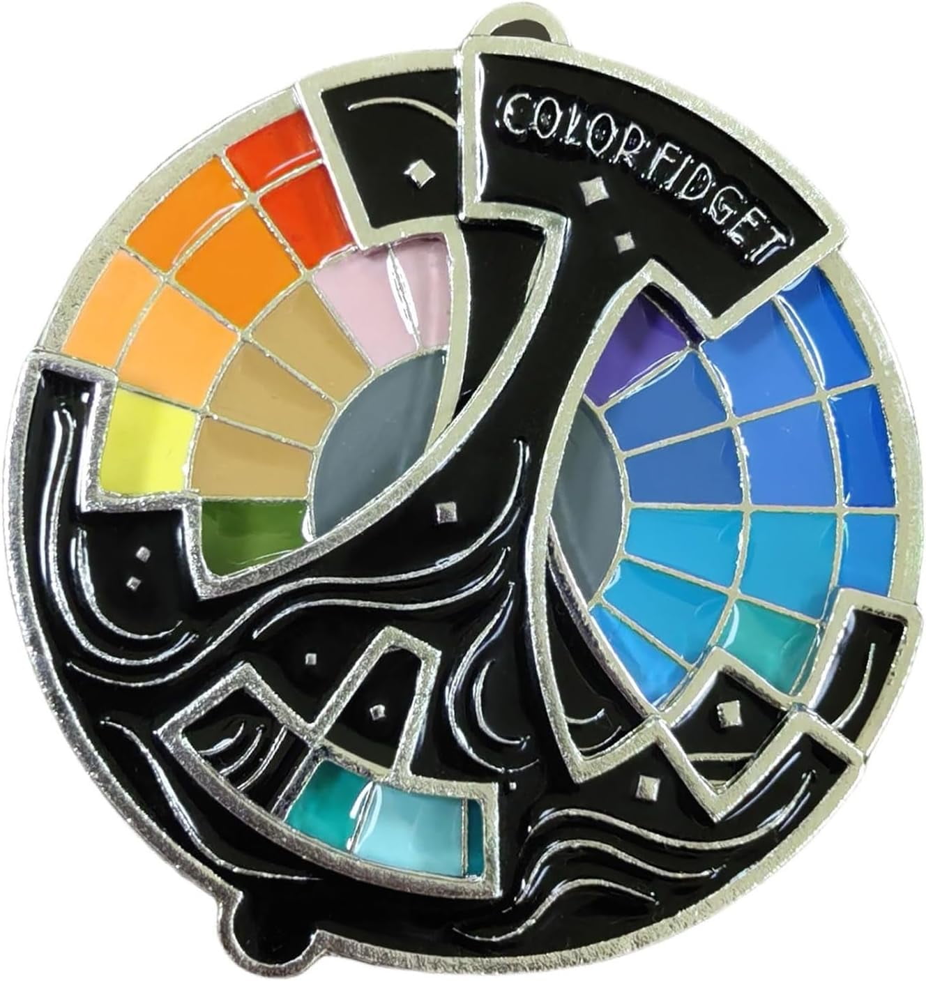 Color Wheel Fidget Spinner Pin,20 Hue Interactive Enamel Lapel Pin for ...