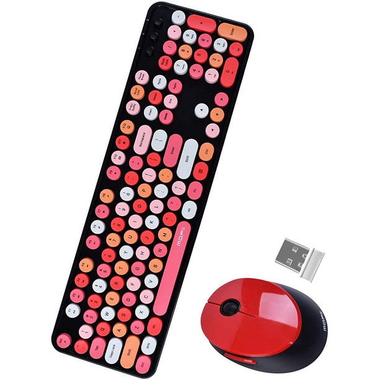 Color Wireless Keyboard and Mouse Combination Typewriter Key Office ...