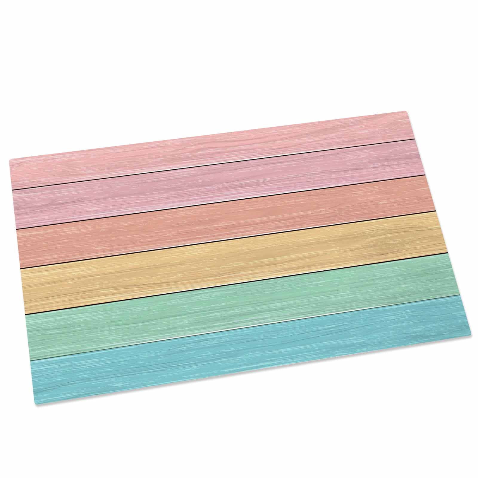 Color Wood Grain Door Mat 20x31.5 Inch Country Pink Yellow Blue ...