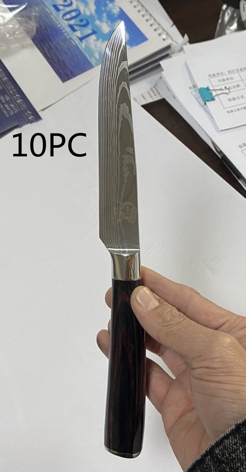 Color Wooden Handle Steak Knife Stainless Steel Western Kitchen Knives ...