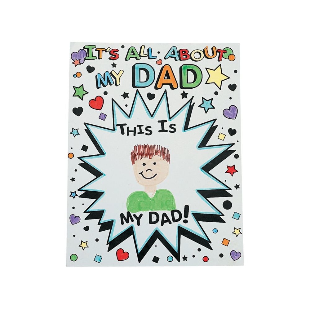 Color Your Own About My Dad Giant Father'S Day Card - Craft Kits - 12 ...