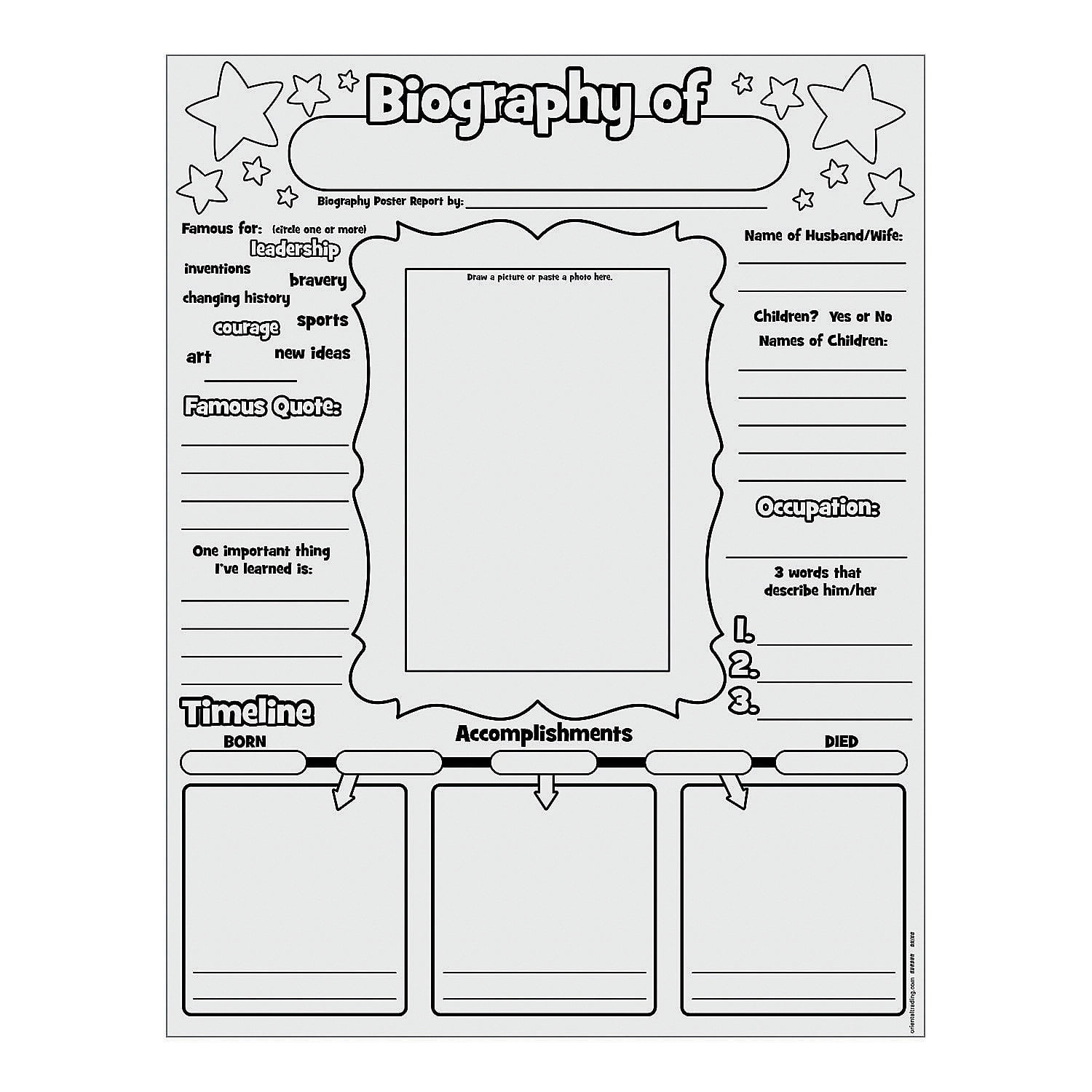 Color Your Own All About Biography Posters - Craft Kits - 30 Pieces ...
