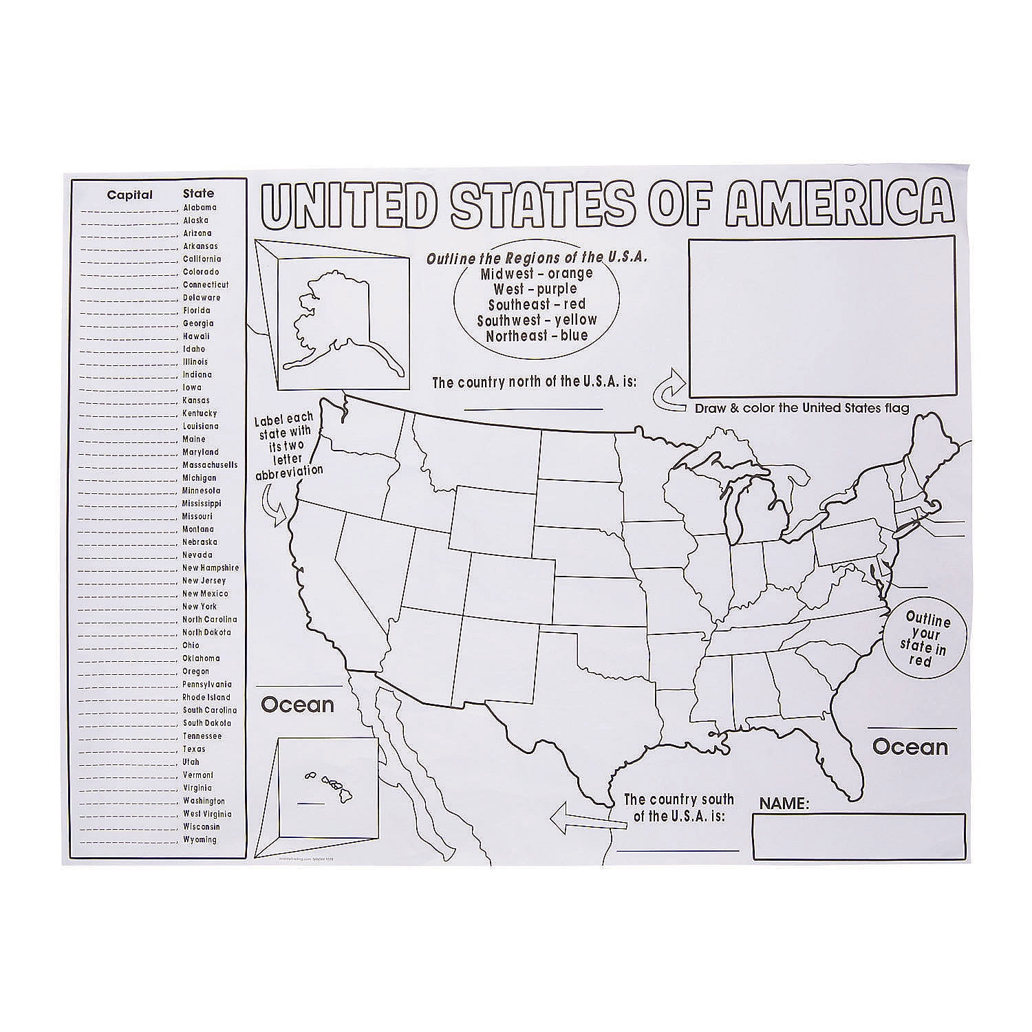 Color Your Own All About The United States - Craft Kits - 30 Pieces ...