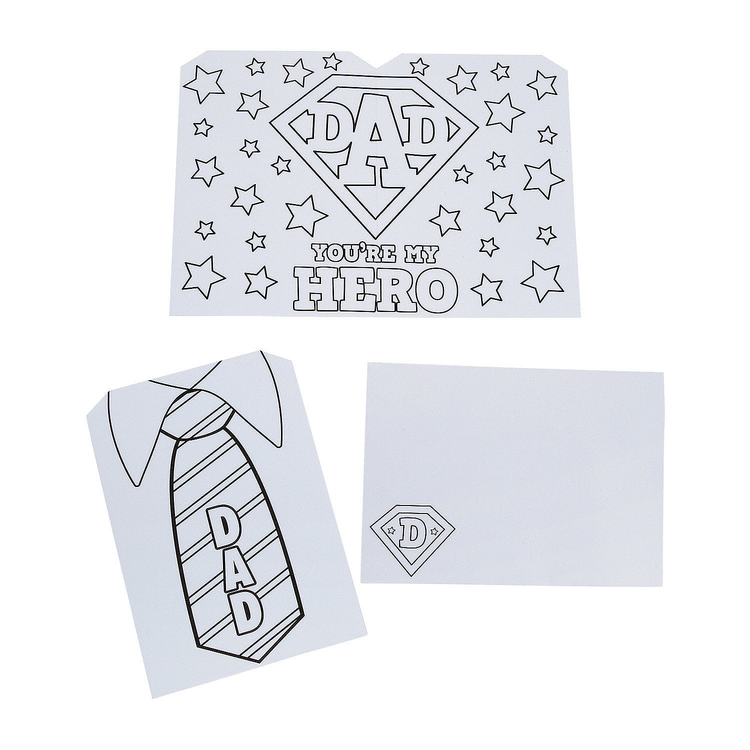 Color Your Own Dad You'Re My Hero Card Craft Kit- 12 - Craft Kits - 12 ...