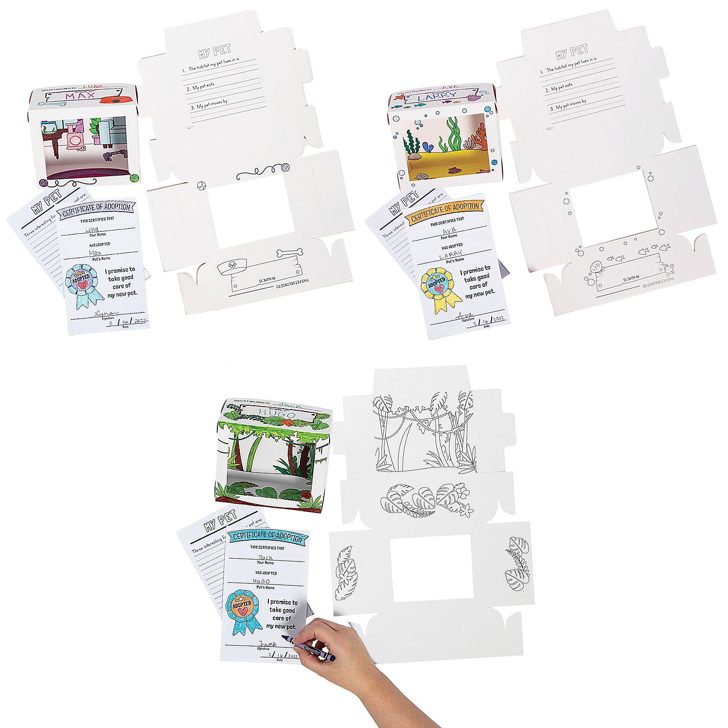 Color Your Own Desk Pet Habitat Assortment Kit - 36 Pc - Walmart.com
