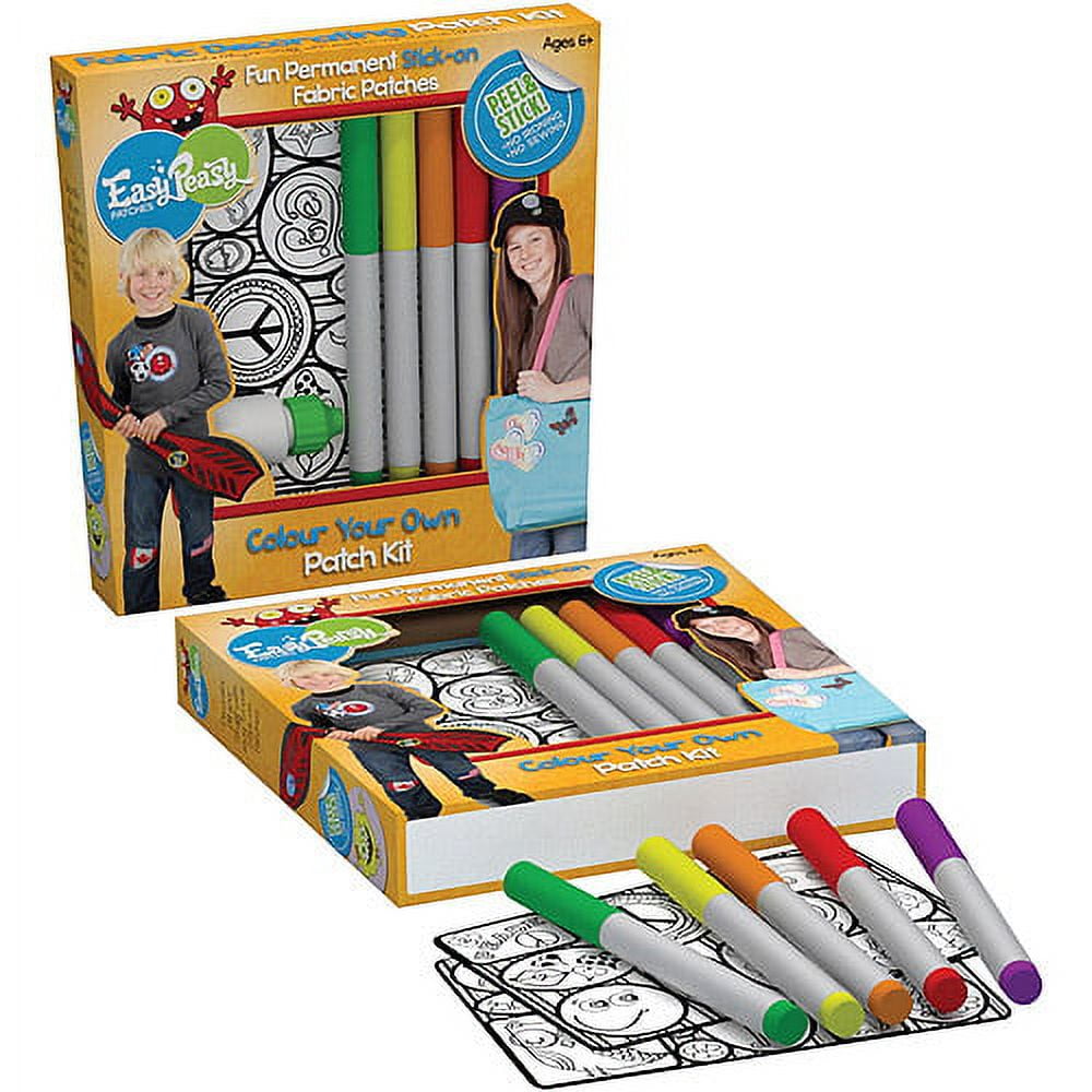 Color Your Own Easy Peasy Patch Kit, Peace and Love - Walmart.com