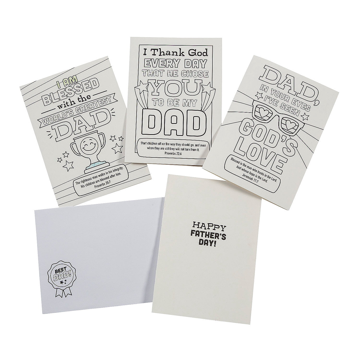 Color Your Own Faith Father’s Day Cards - 12 Pieces - Walmart.com