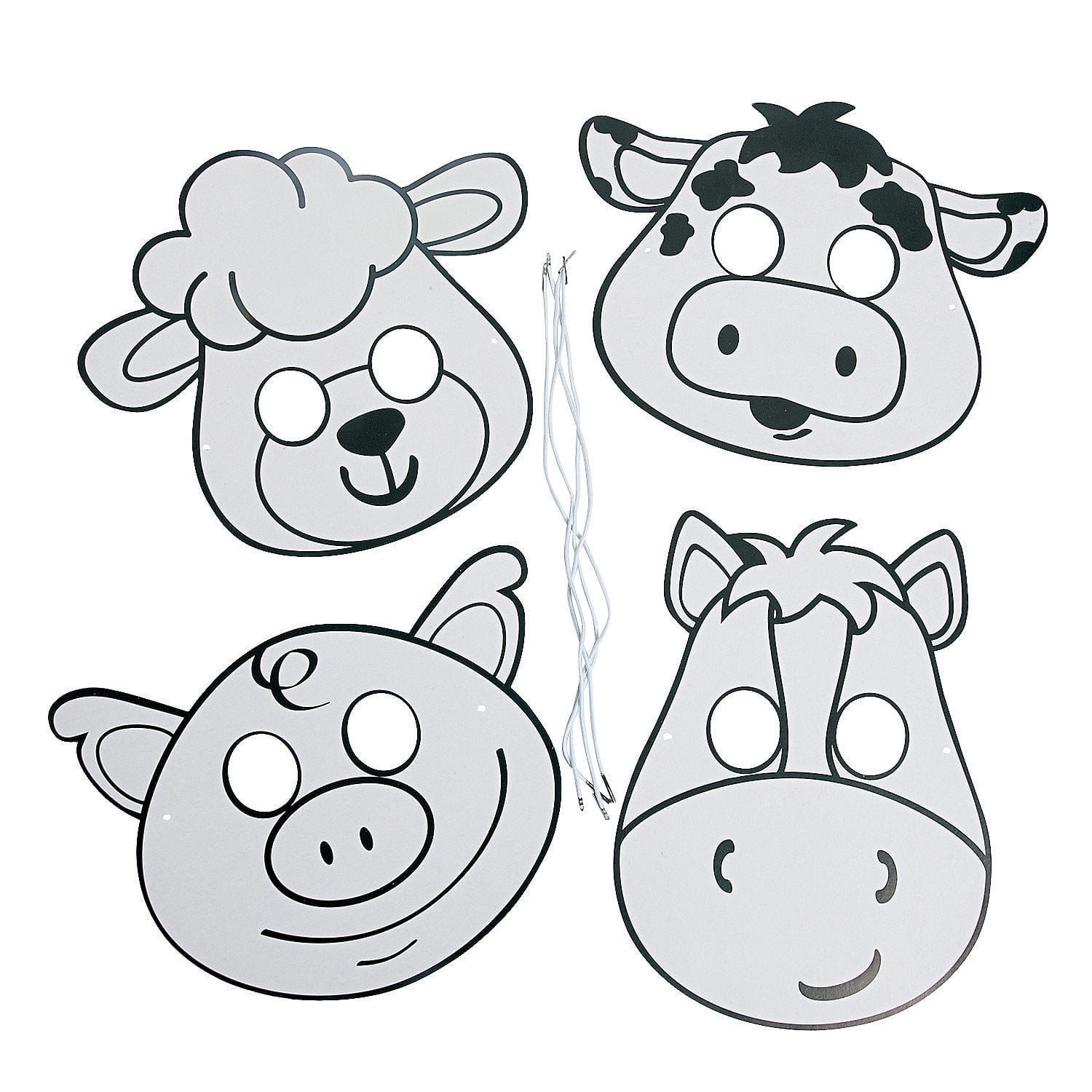Color Your Own Farm Animal Masks - Craft Kits - 12 Pieces - Walmart.com