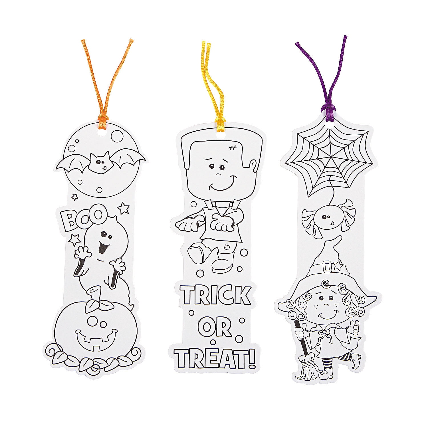 Color Your Own Halloween Friends Shaped Bookmarks - Craft Kits - 50 ...