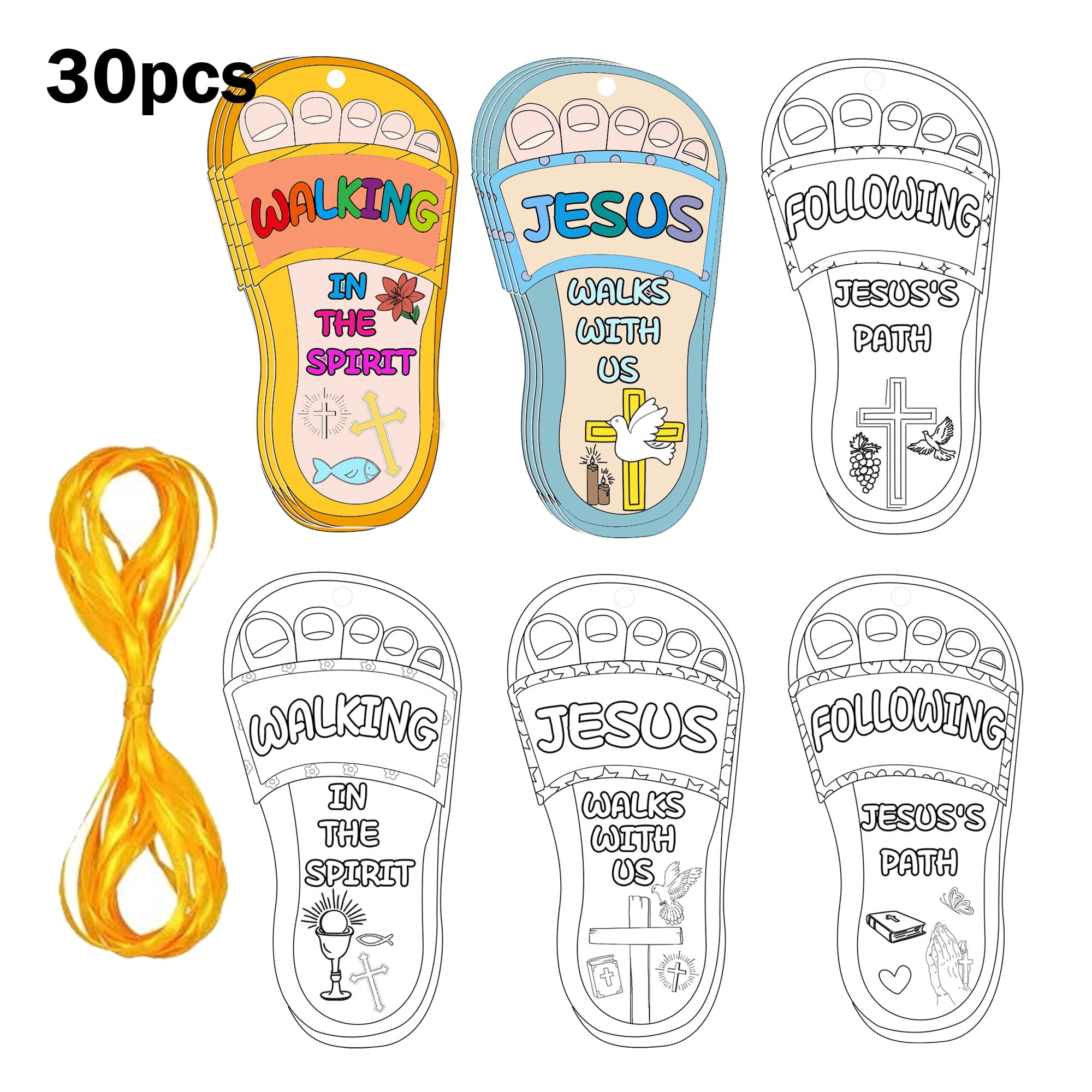 Color Your Own Jesus Walks with Us Craft Kit 30 Pack Sunday School ...