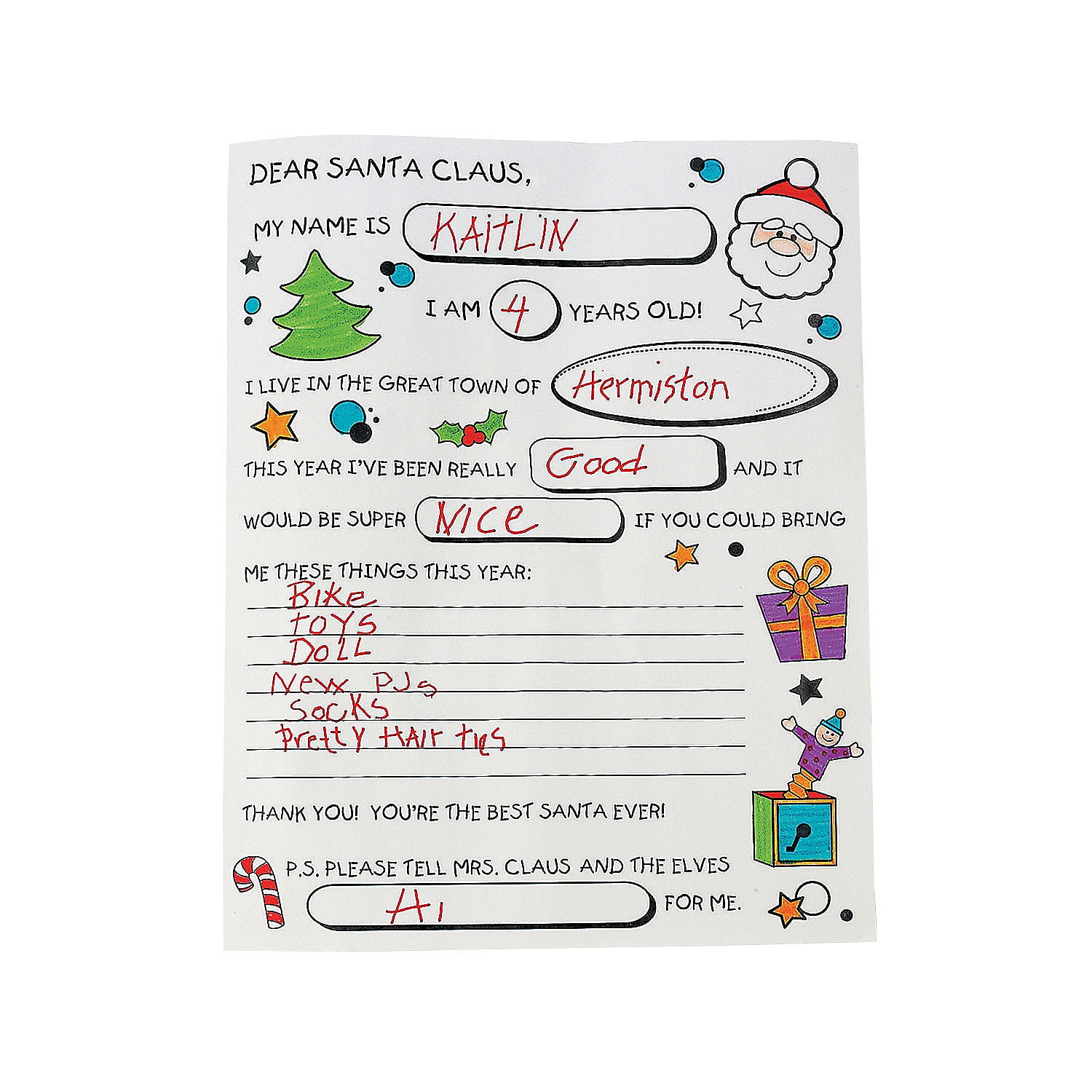 Color Your Own Letter To Santa, Craft Kits, Stationery, CYO - Paper ...