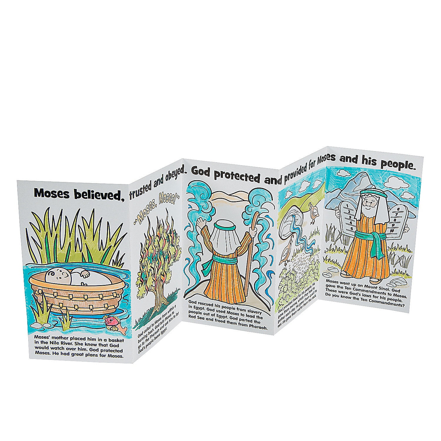 Color Your Own Moses Story Books, Craft Kits, Misc Stationary Craft ...