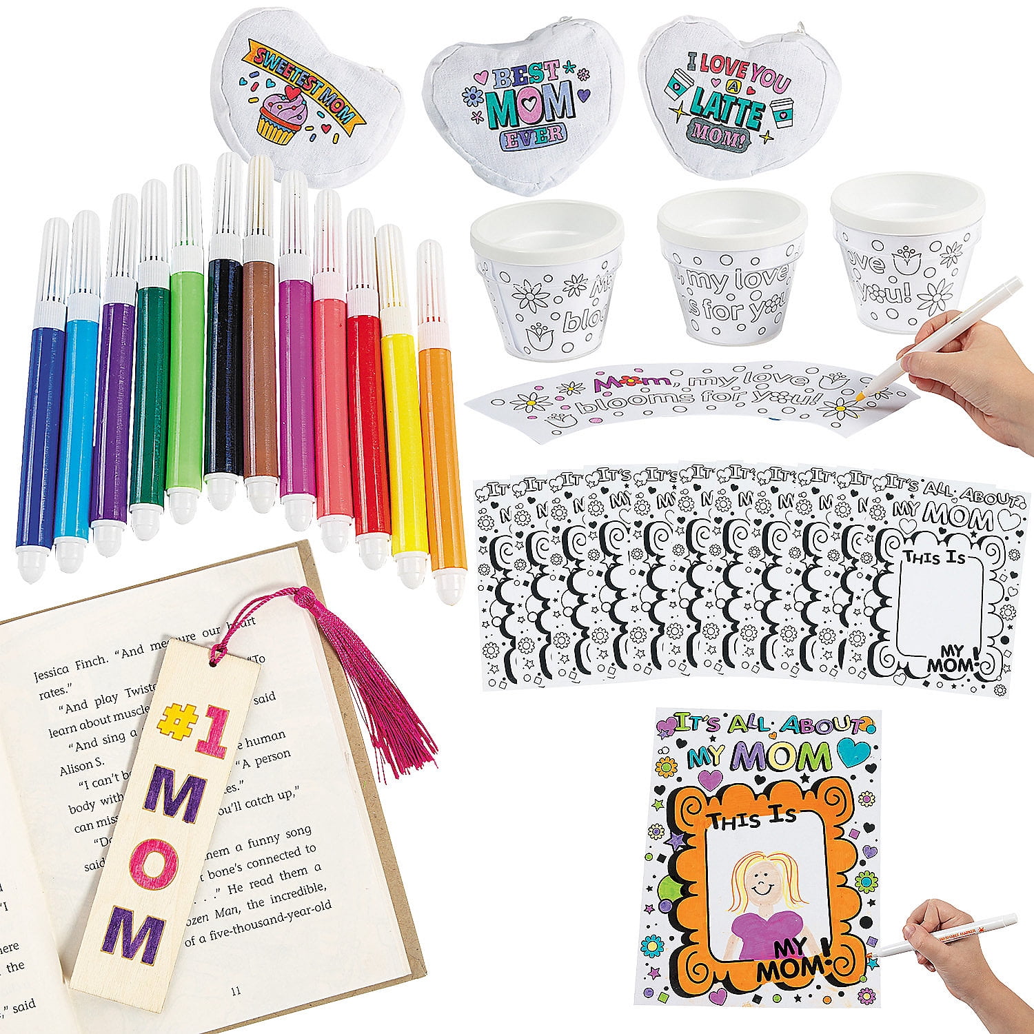 Color Your Own Mother’s Day Craft Kit for 12, Craft Kits, 72 Pieces ...