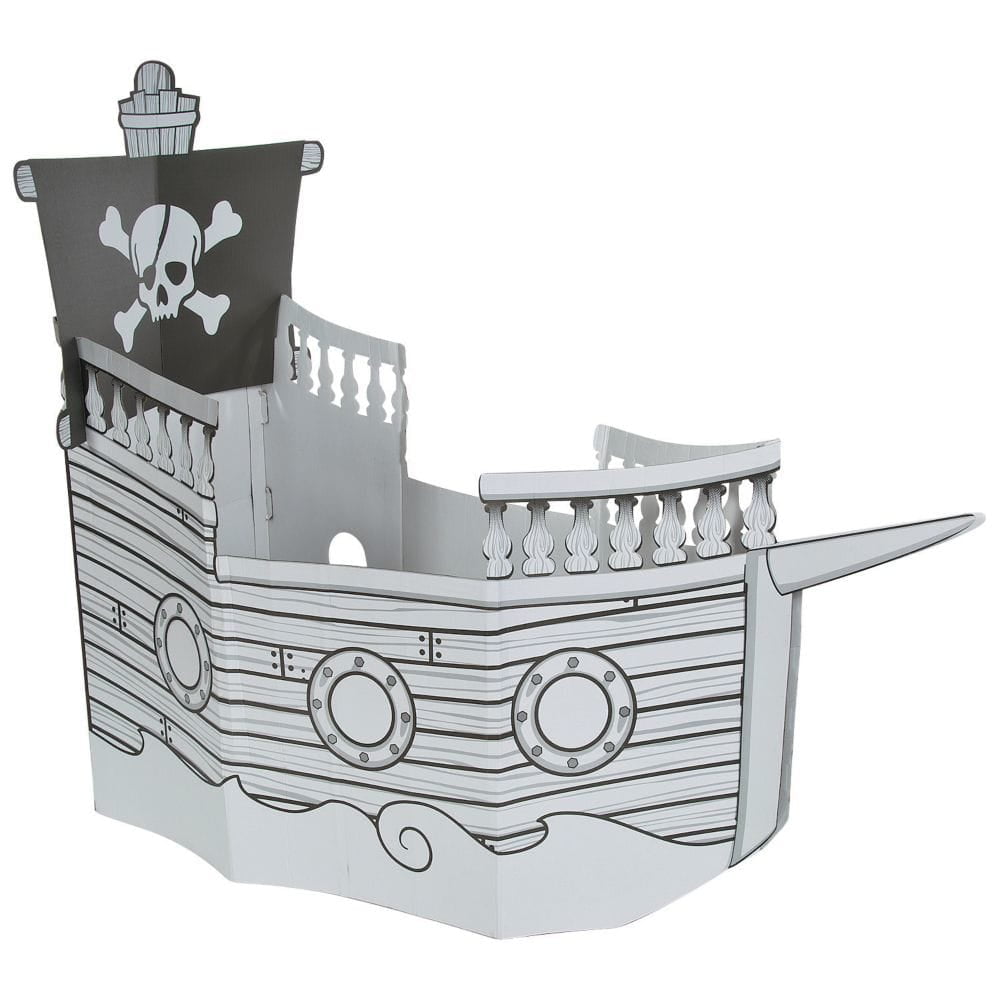 DIY Kids Cardboard Pirate Ship Coloring Craft Kit - Color Your Own ...