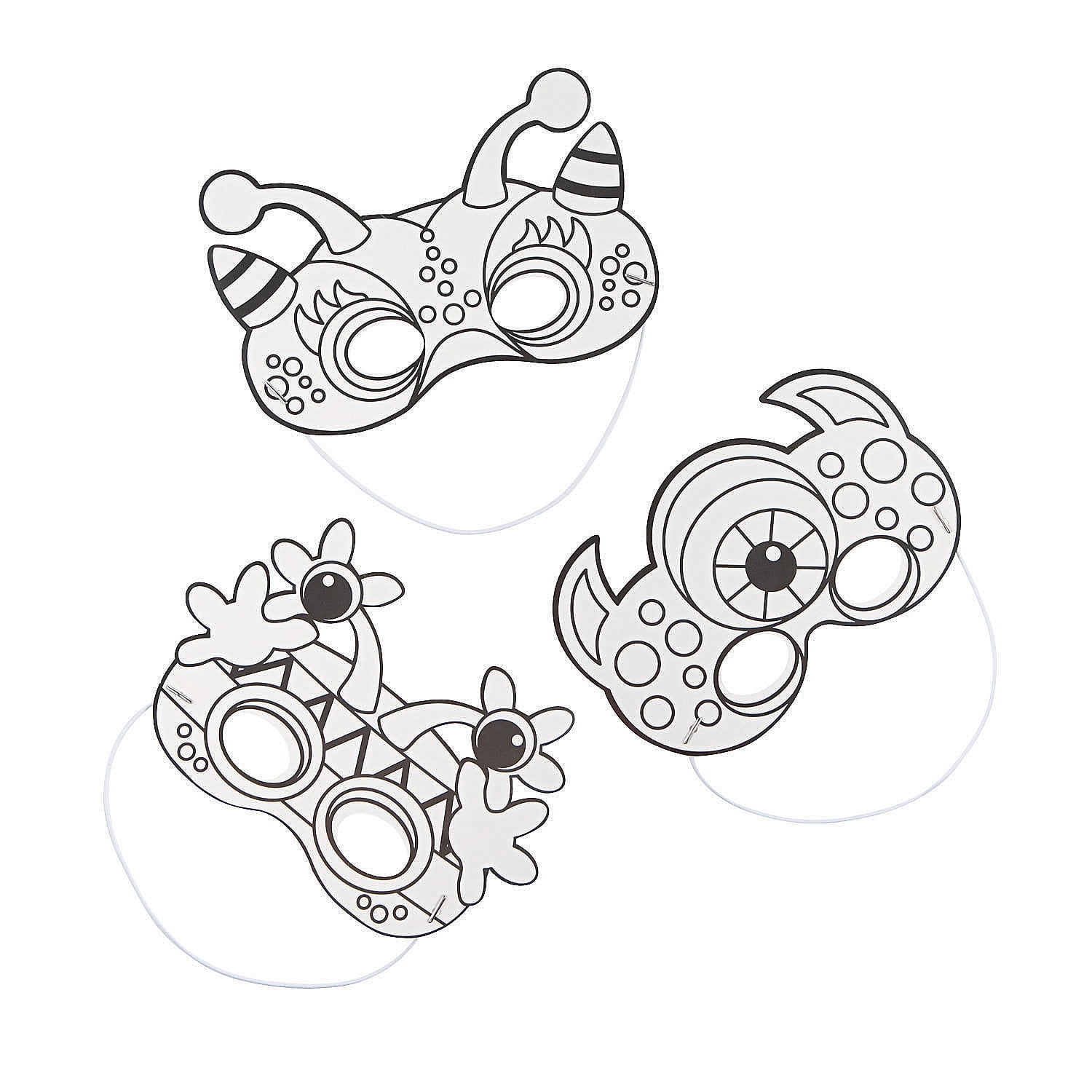 Color Your Own Silly Monster Masks 1Dz - Craft Kits - 12 Pieces ...