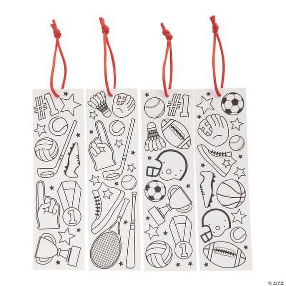 Color Your Own Sports Bookmarks - 48 Pc., Birthday, Craft Kits, 48 ...