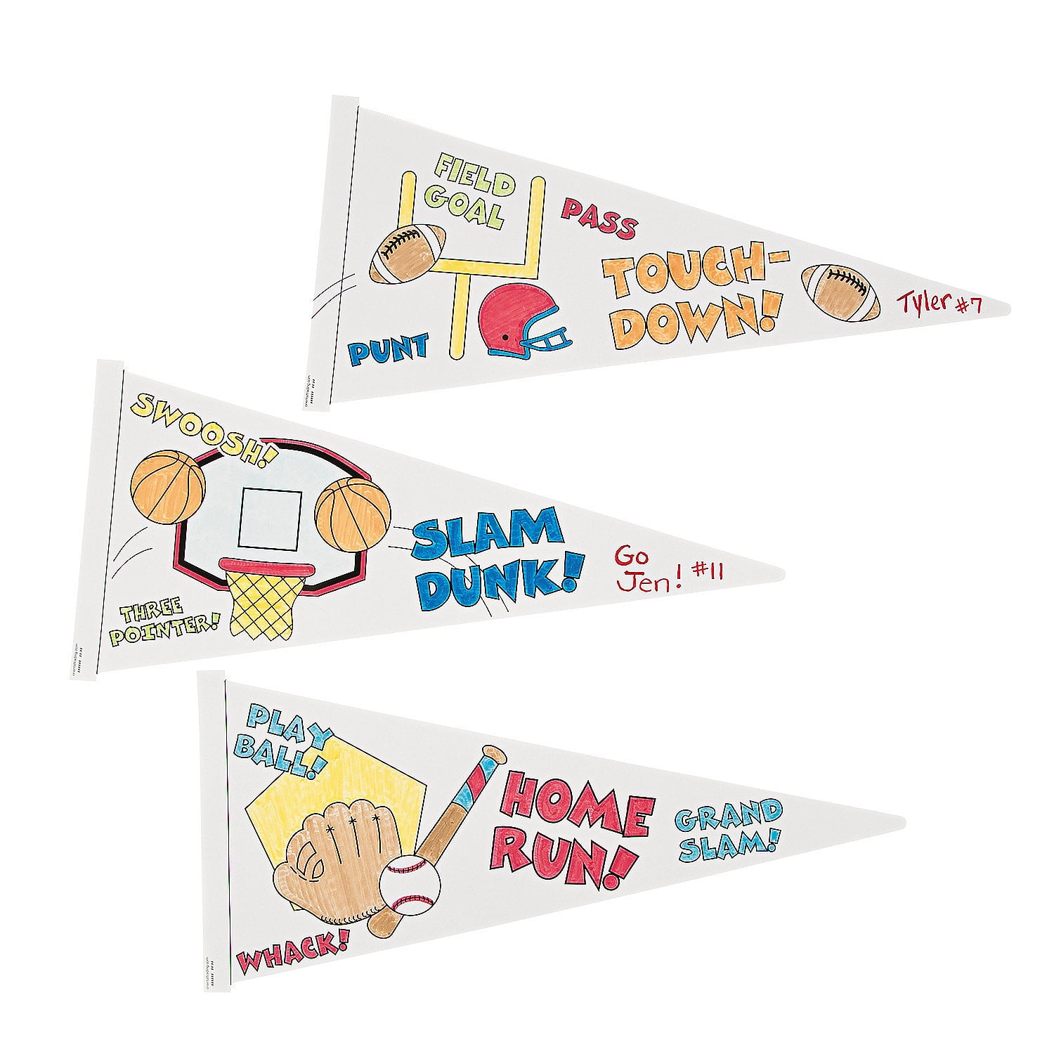 Color Your Own Sports Pennants, Craft Kits, Misc CYO - Paper, CYO ...
