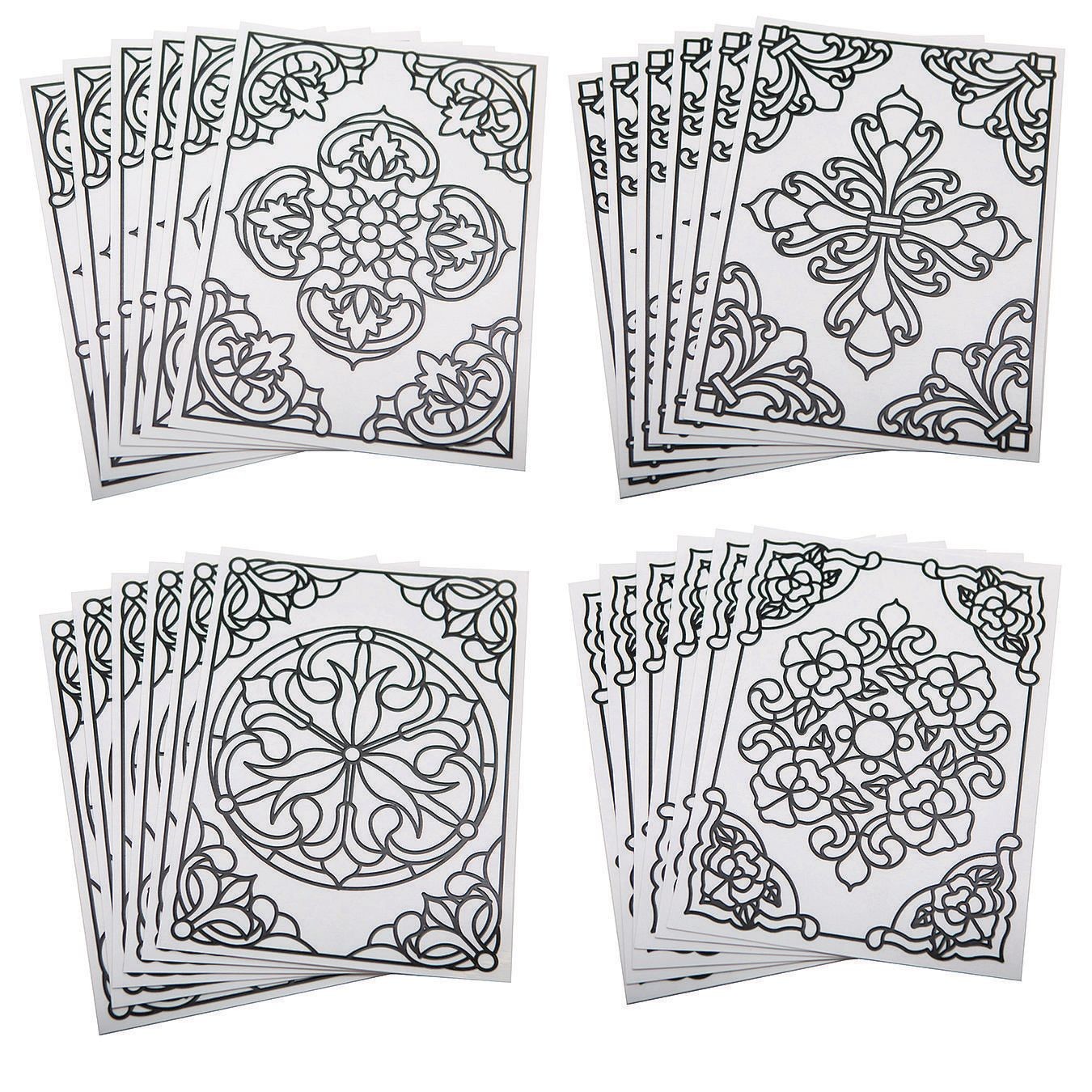 Color-Your-Own Stained Glass Window Clings II (Pack of 24) - Walmart.com
