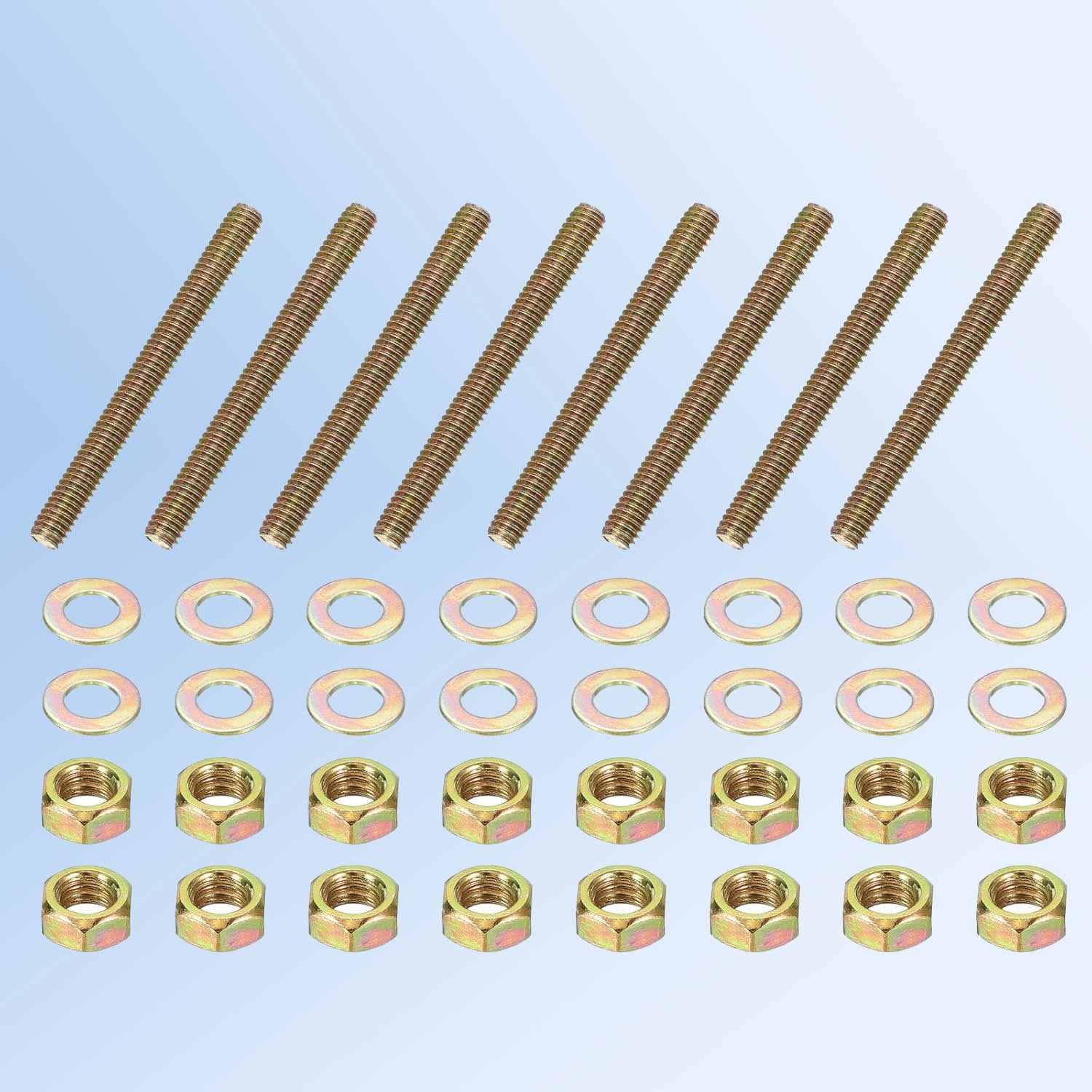 Color Zinc Fully All Thread Rod, Carbon Steel Long Threaded Screw Stud ...