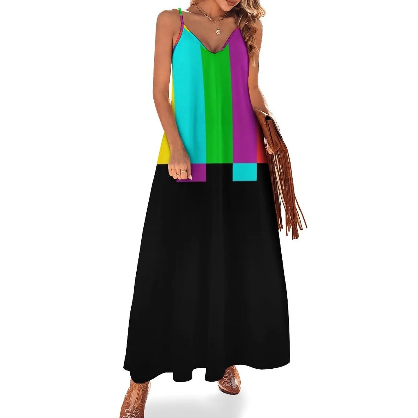 Color bars tv Sleeveless Dress summer dress womens long dress women ...